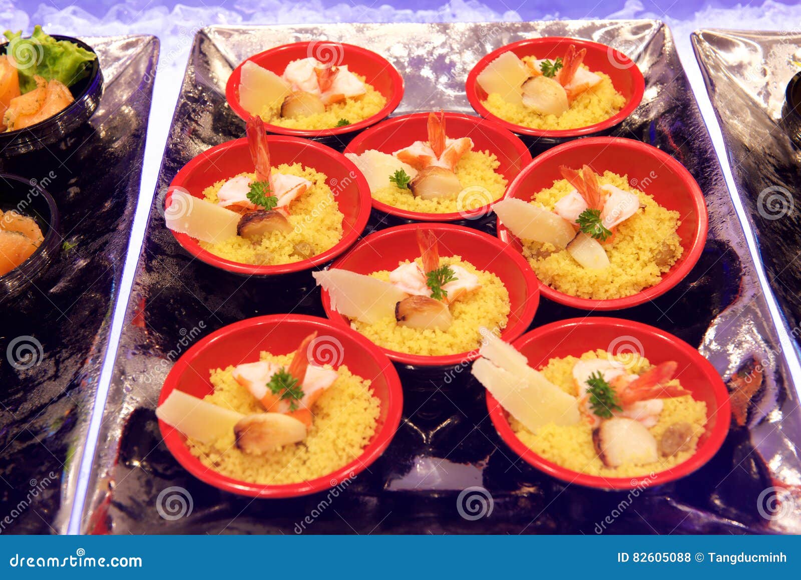 Delicious Canapes in Buffet Stock Photo - Image of oeuvres, canapes ...