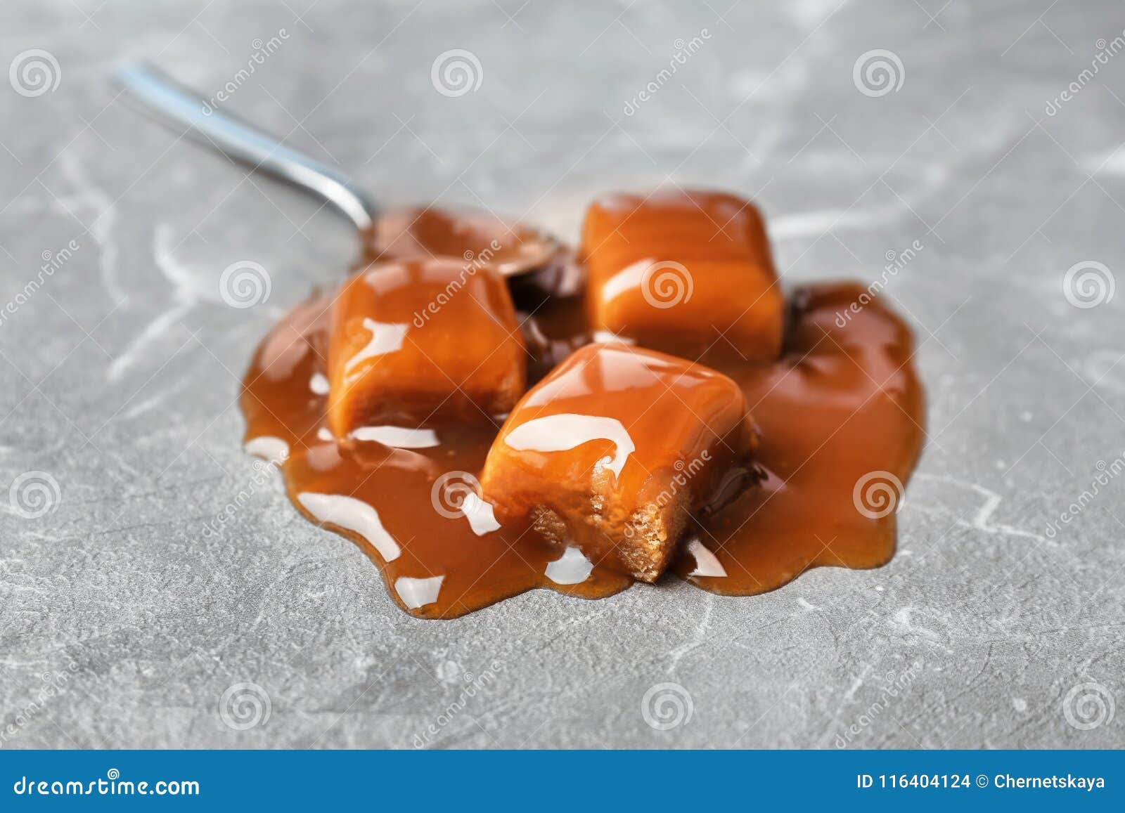 Delicious Candies with Caramel Sauce Stock Photo - Image of recipe ...