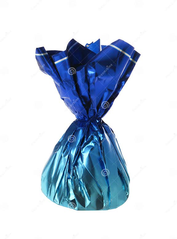 Delicious Candy in Blue Wrapper Isolated on White Stock Image - Image ...