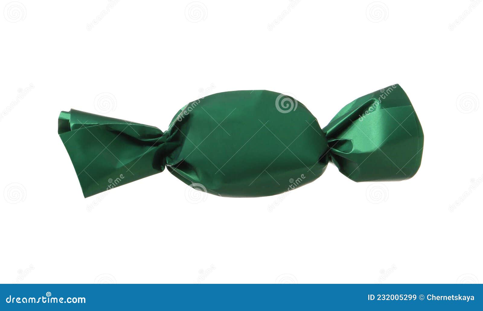 Delicious Candy in Dark Green Wrapper Isolated on White Stock Image ...