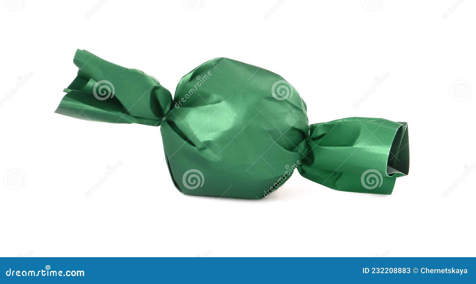 Delicious Candy in Dark Green Wrapper Isolated on White Stock Image ...