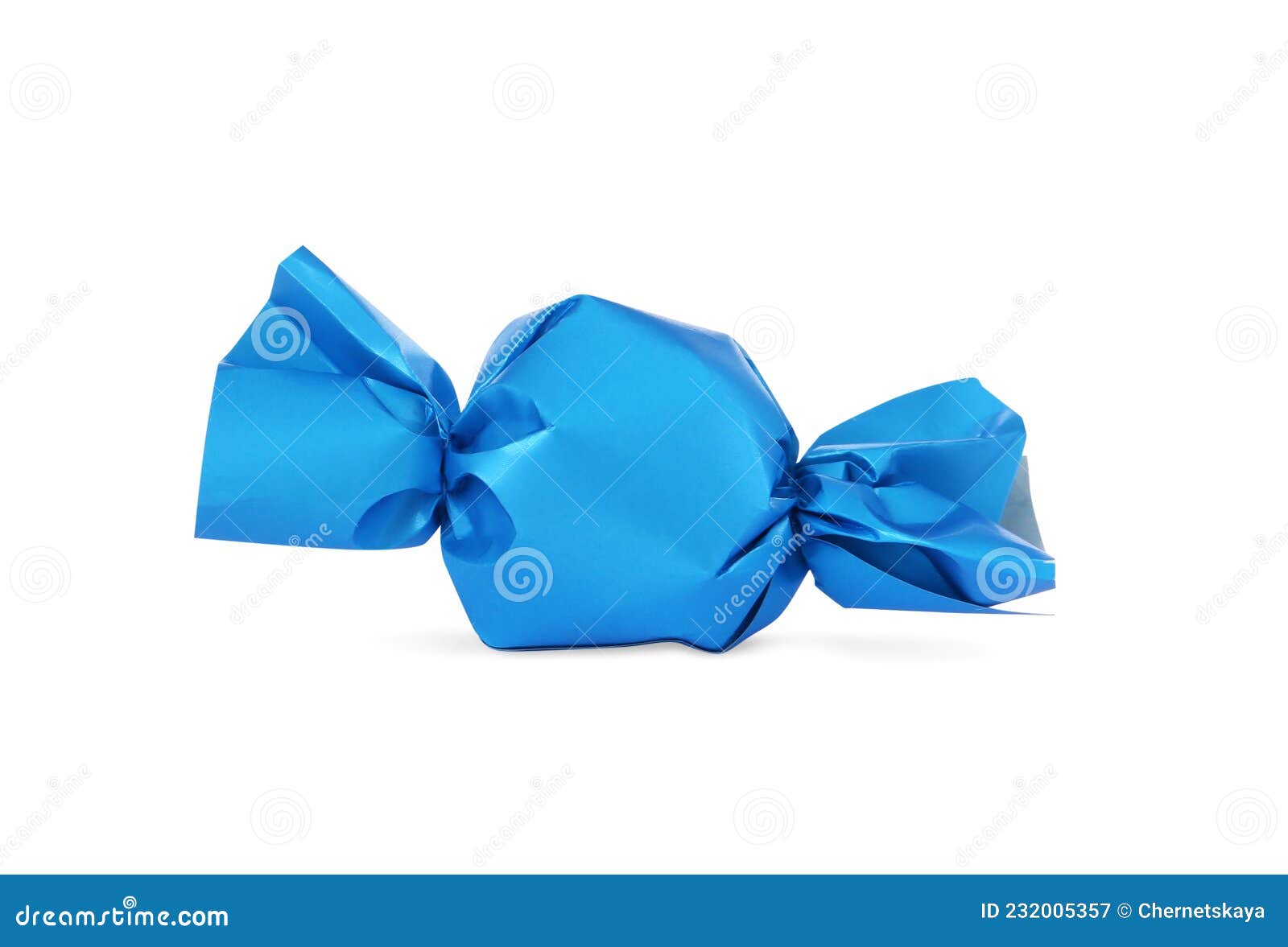 Delicious Candy in Light Blue Wrapper Isolated on White Stock Image ...