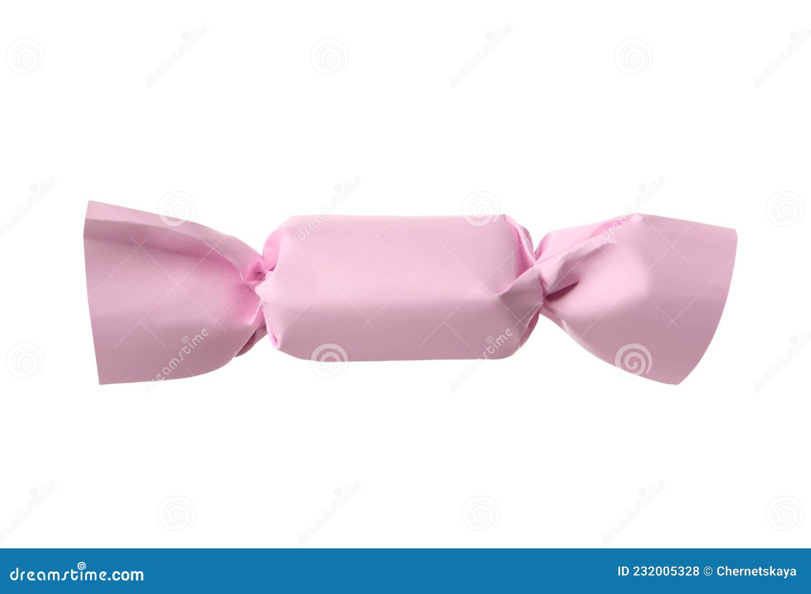Delicious Candy in Light Pink Wrapper Isolated on White Stock Photo ...