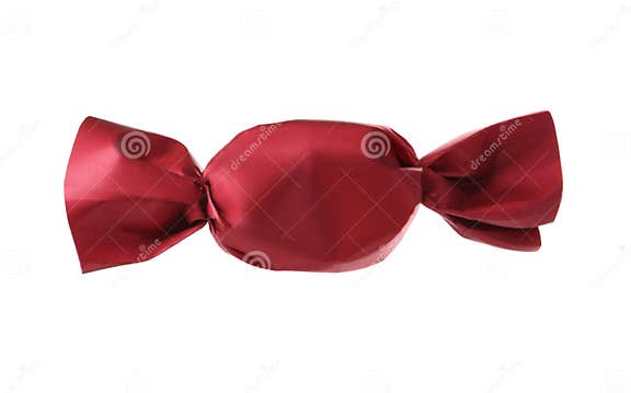 Delicious Candy in Red Wrapper Isolated on White Stock Image - Image of ...