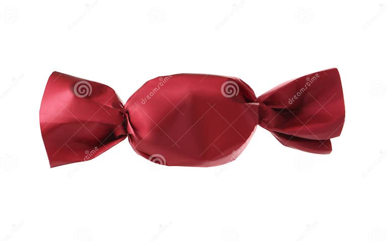 Delicious Candy in Red Wrapper Isolated on White Stock Image - Image of ...