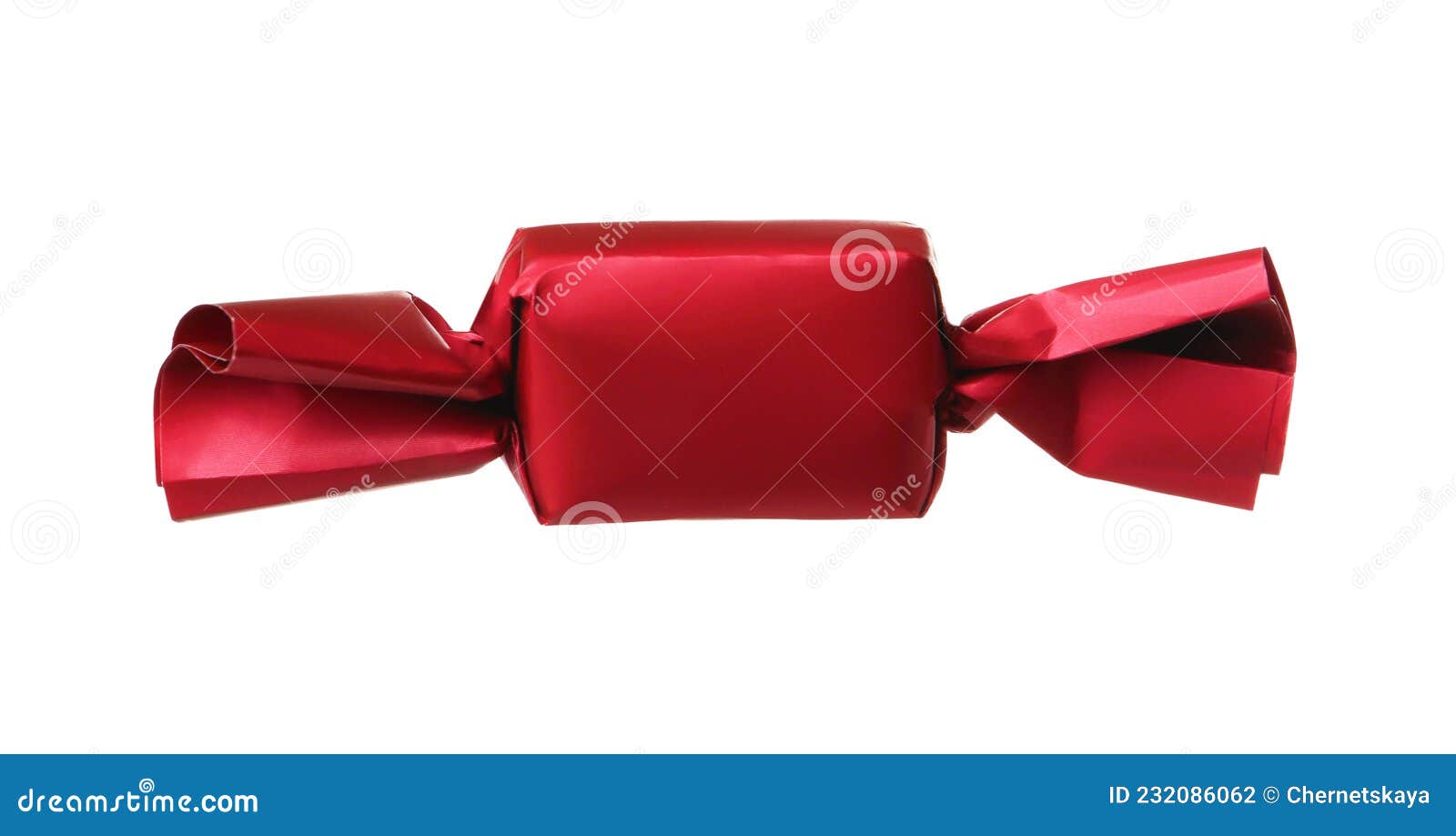 Delicious Candy in Red Wrapper Isolated on White Stock Photo - Image of ...