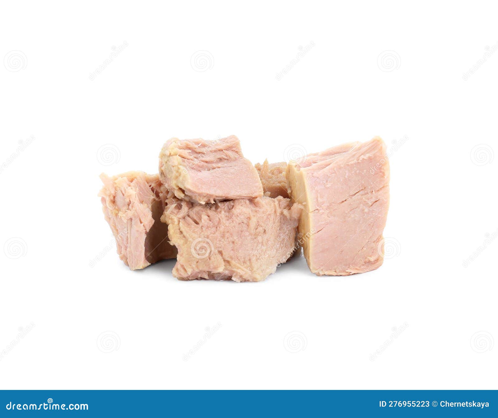Delicious Canned Tuna Chunks Isolated on White Stock Image - Image of ...