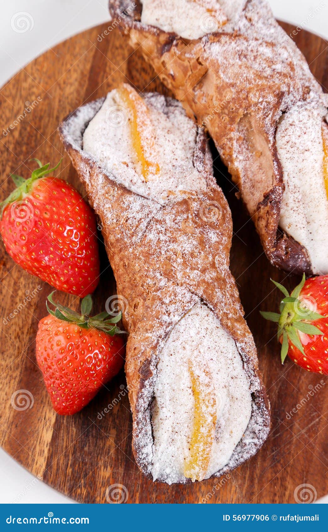 Delicious cannoli stock photo. Image of strawberry, cream - 56977906