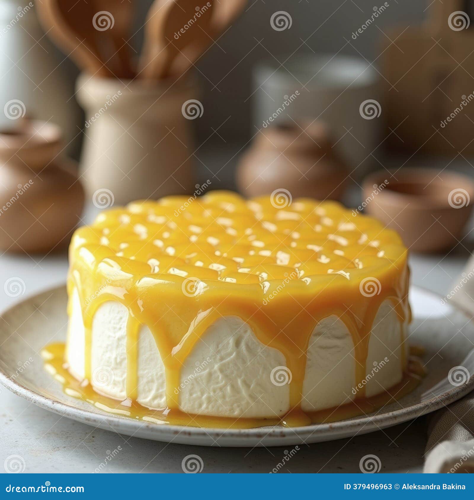 Caramel Drizzled Ice Cream Cone Royalty-Free Stock Photo ...