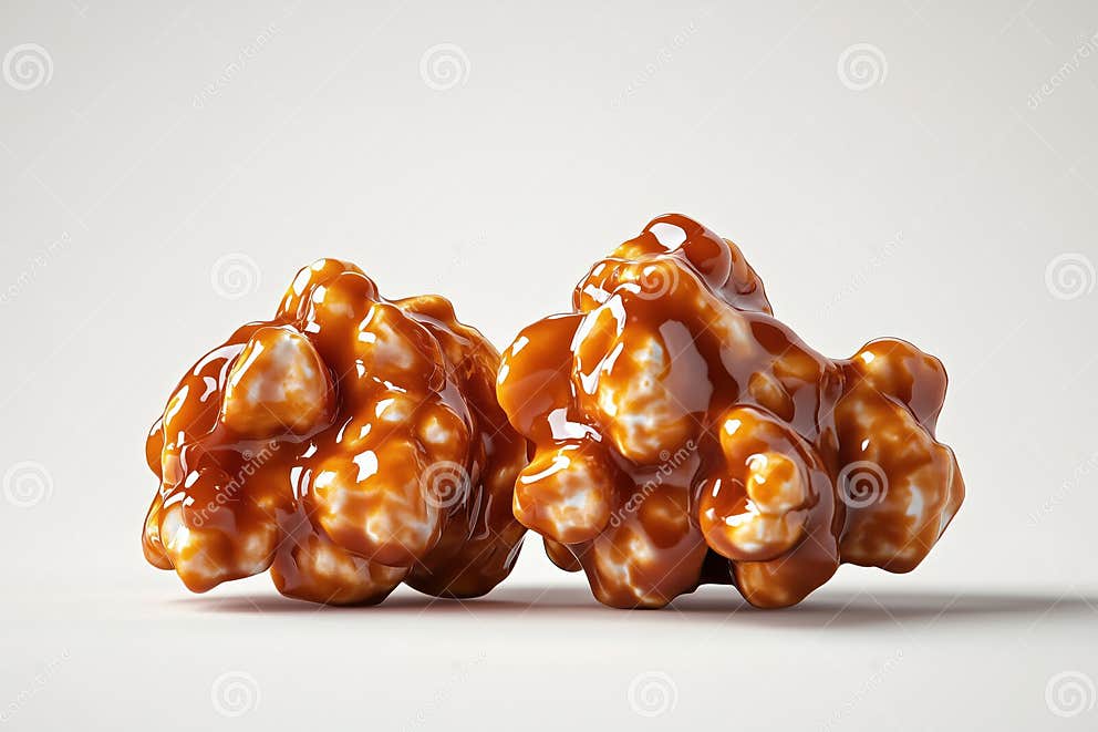 Delicious Caramel Popcorn Clusters on Light Background, Perfect for ...