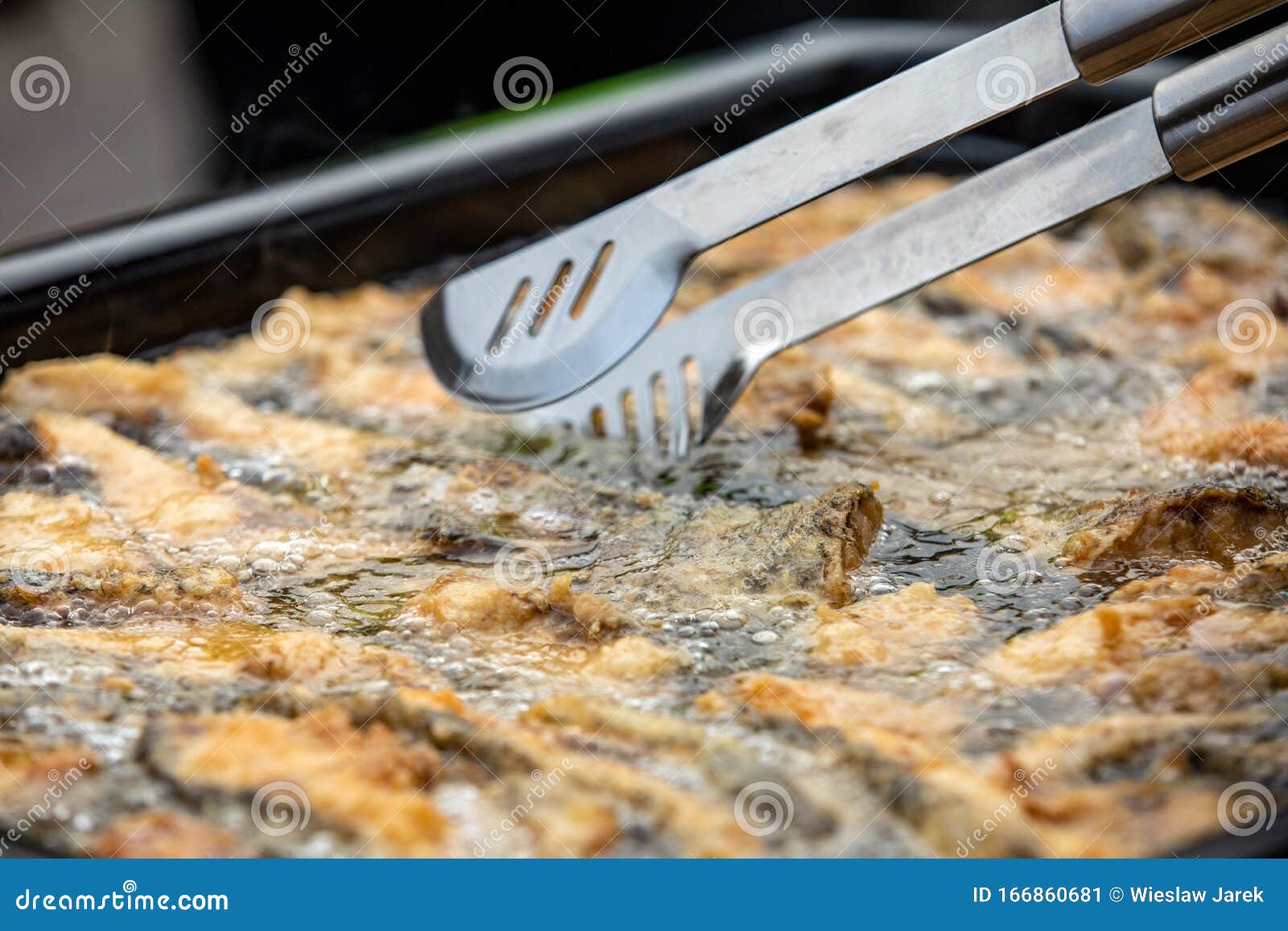 Delicious Carp Fillets Roasted in the Frying Pan. Stock Image - Image ...