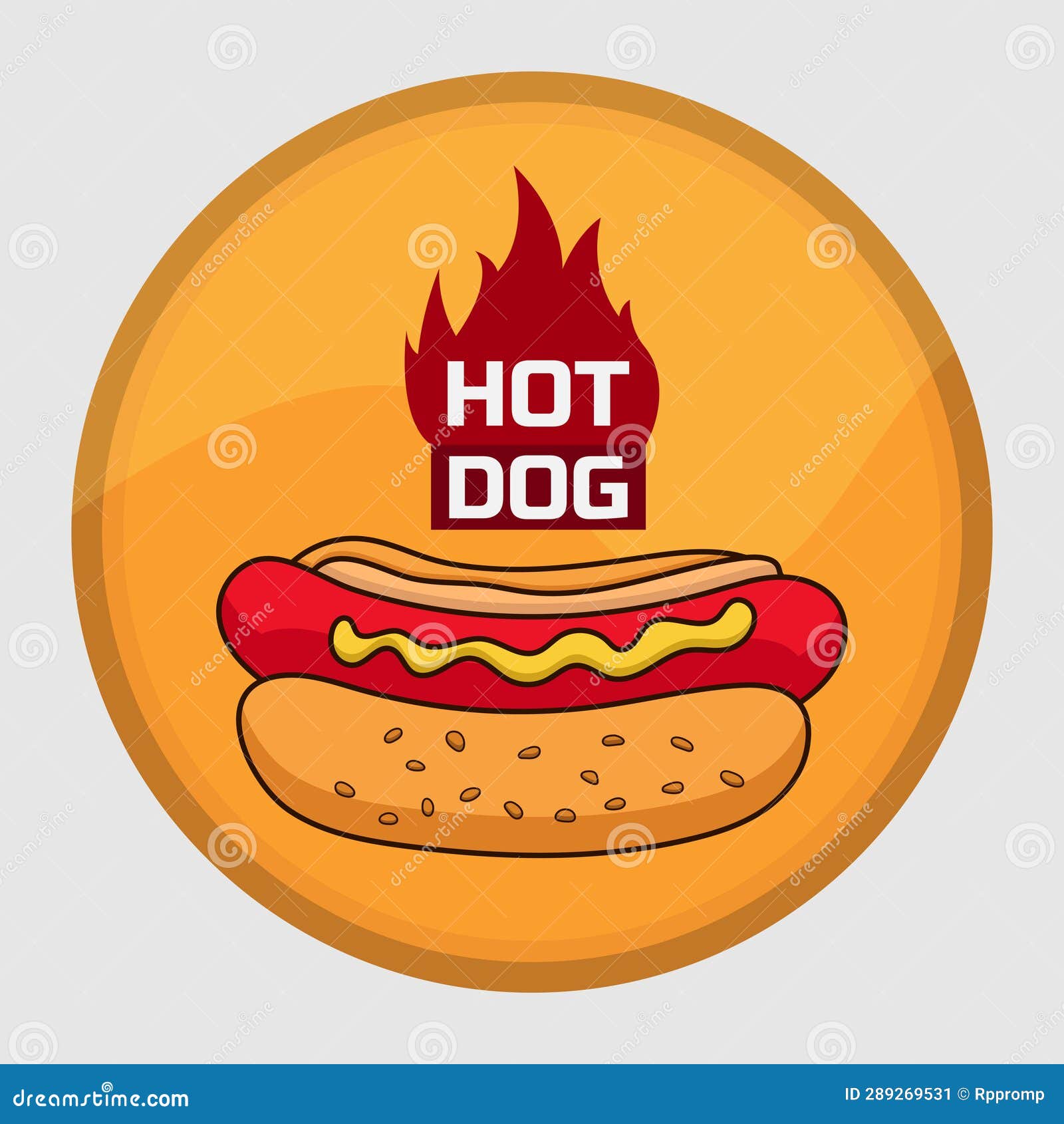Delicious Cartoon Hot Dog with Text Stock Vector - Illustration of ...