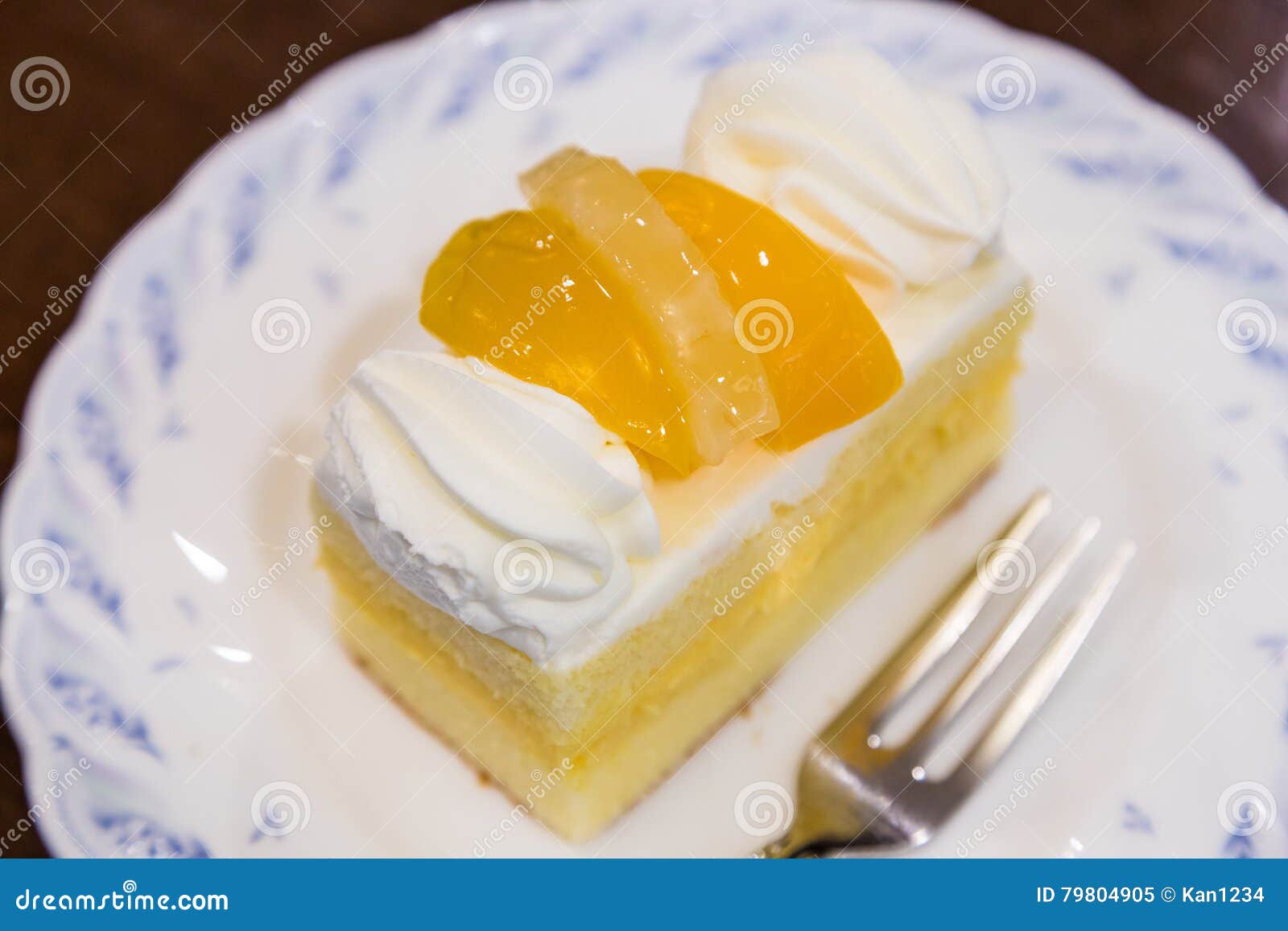 Delicious Cheese Cake with Peach Stock Image - Image of sweet, snack ...