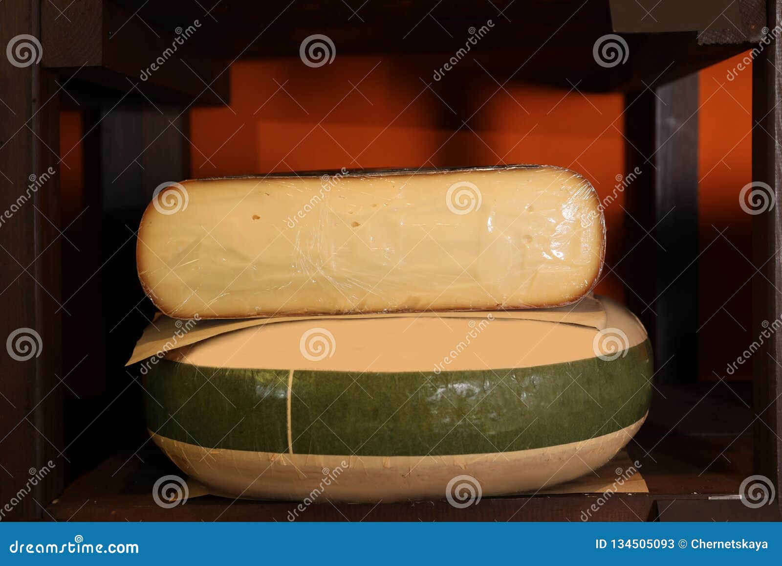 Delicious Cheese on Rack Shelf in Store Stock Image - Image of making ...