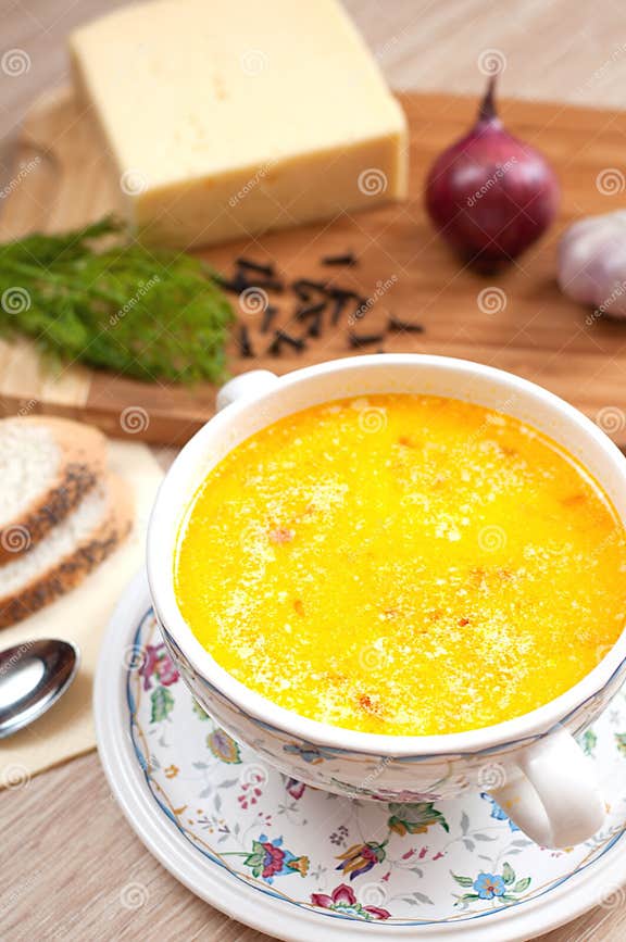 Delicious Cheese Soup and Dill Stock Image - Image of spices, food ...