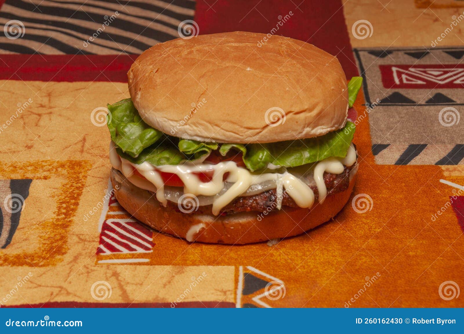 Cheeseburger on a Bun stock photo. Image of grill, chargrill - 260162430