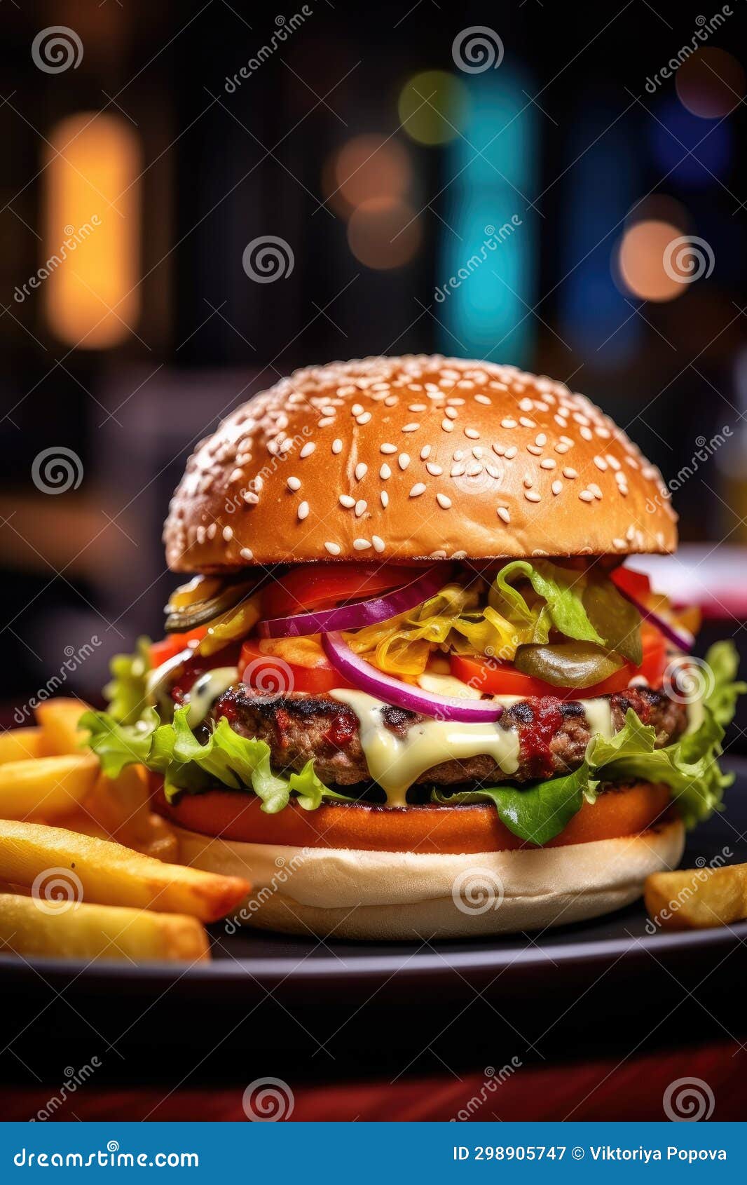 Delicious Cheeseburger Close-up. Fast Food. Menu Stock Image - Image of ...
