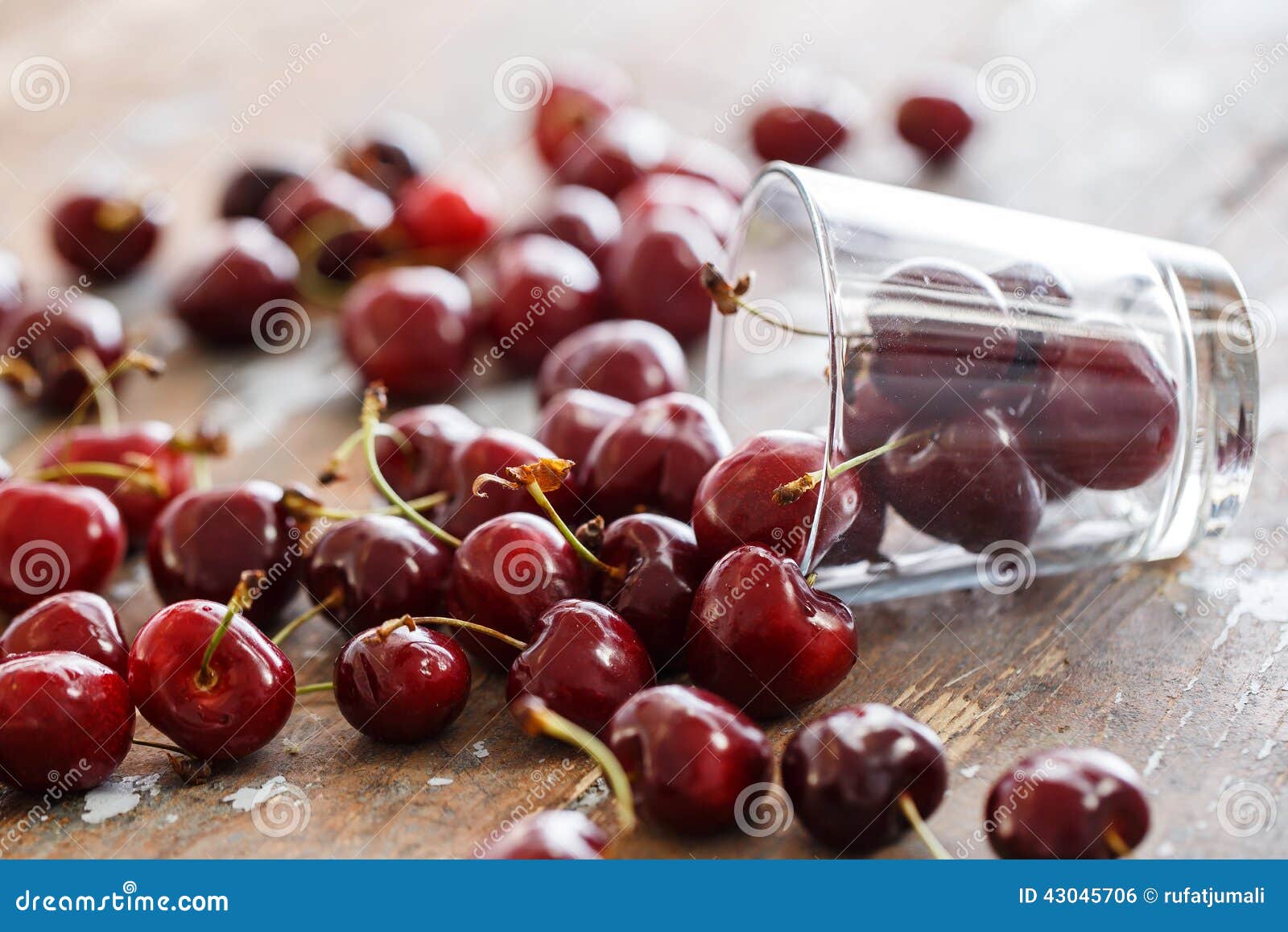 Delicious Cherry on the Table Stock Photo - Image of berry, glass: 43045706