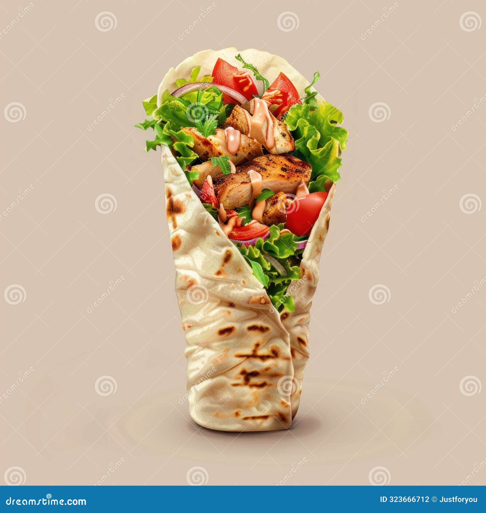 Delicious Chicken Shawarma Wrap. Generative Ai Stock Illustration ...