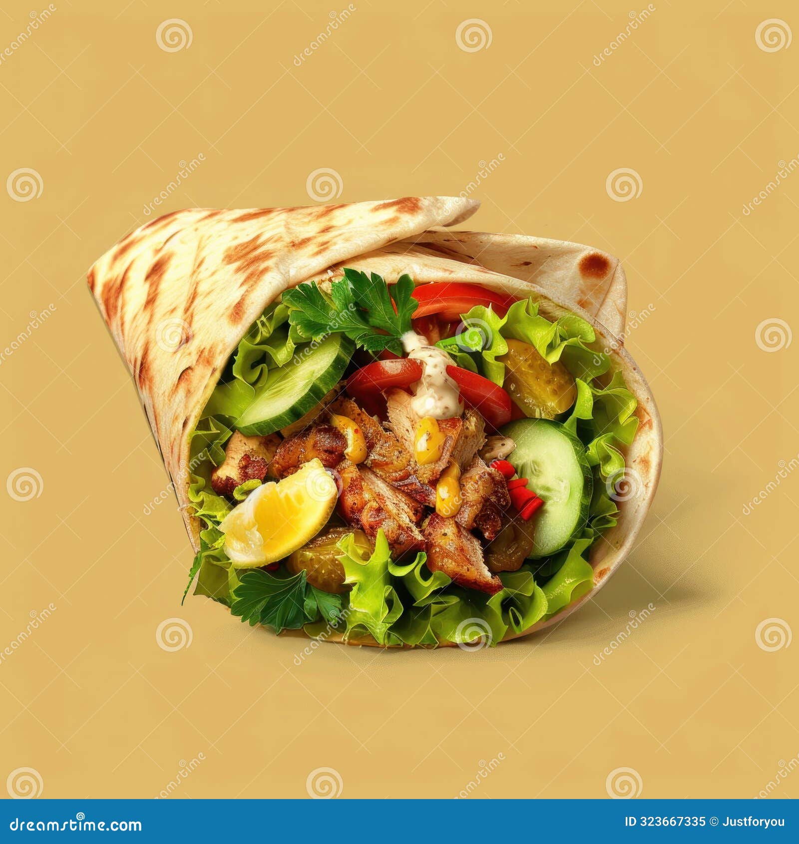 Delicious Chicken Shawarma Wrap Royalty-Free Stock Photography ...