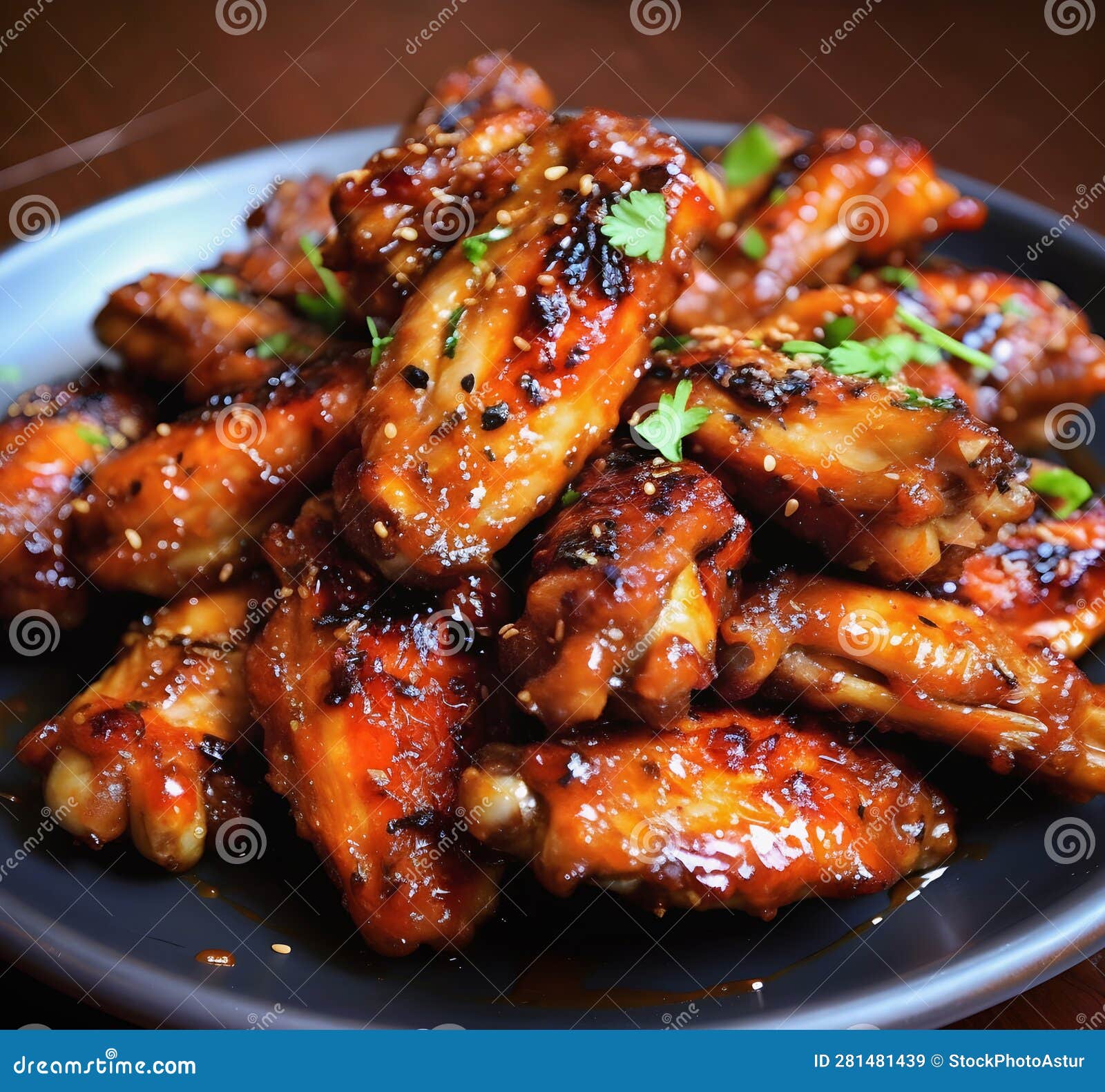 Delicious Chicken Wings With Barbecue Sauce Stock Illustration Illustration Of Generative