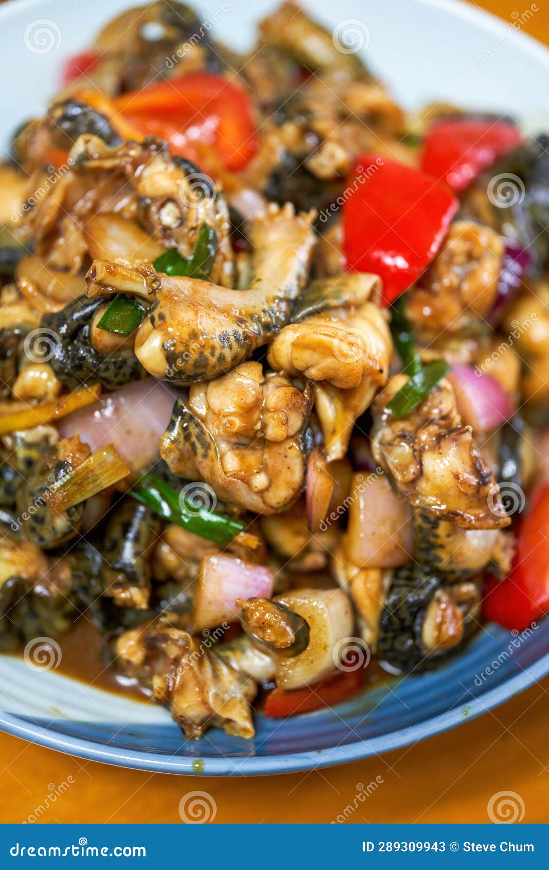 A Delicious Chinese Dish, Fried Bullfrog in Sauce Stock Image - Image ...
