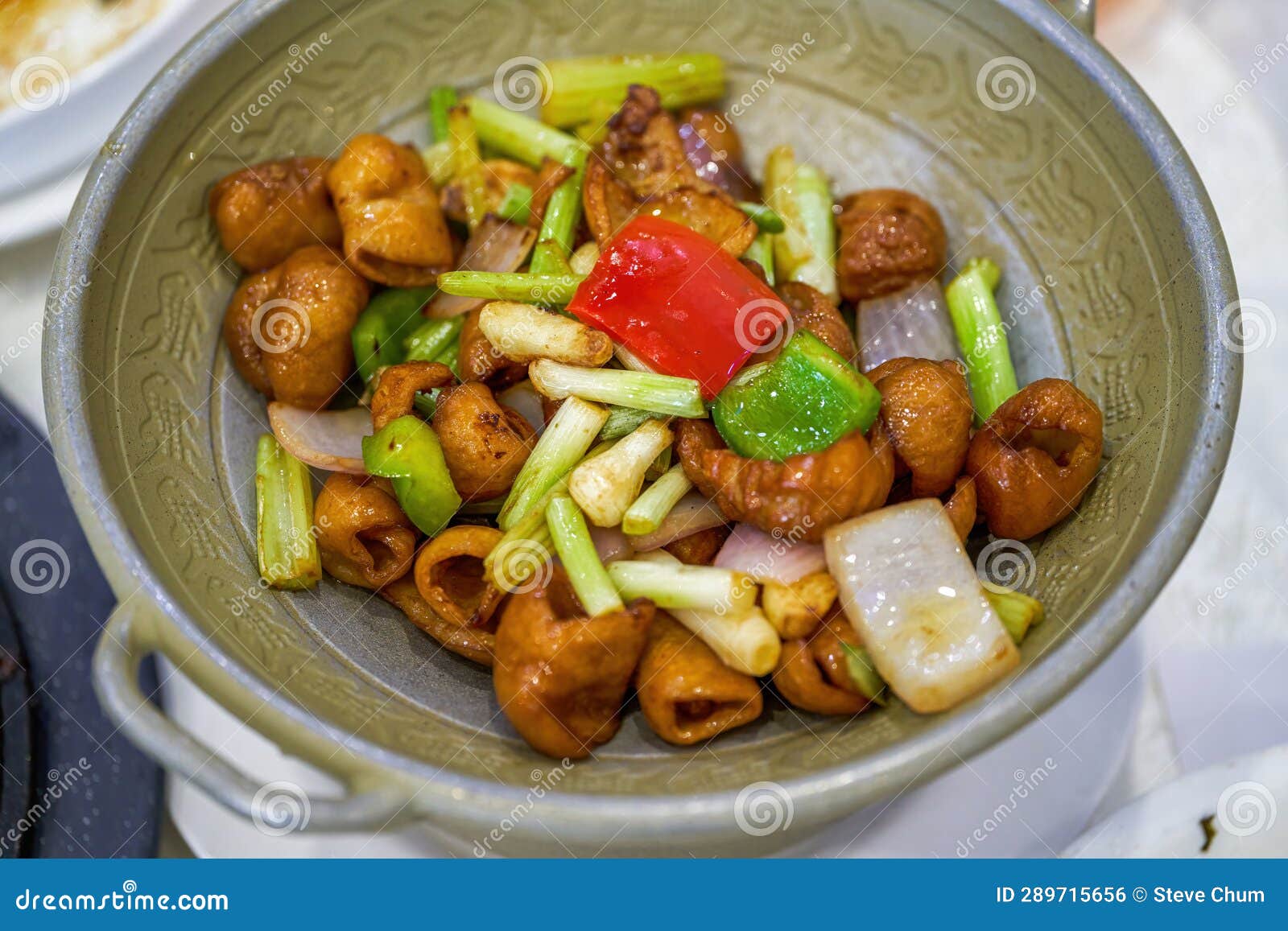 A Delicious Chinese Dish, Fried Pork Intestines Stock Photo - Image of ...