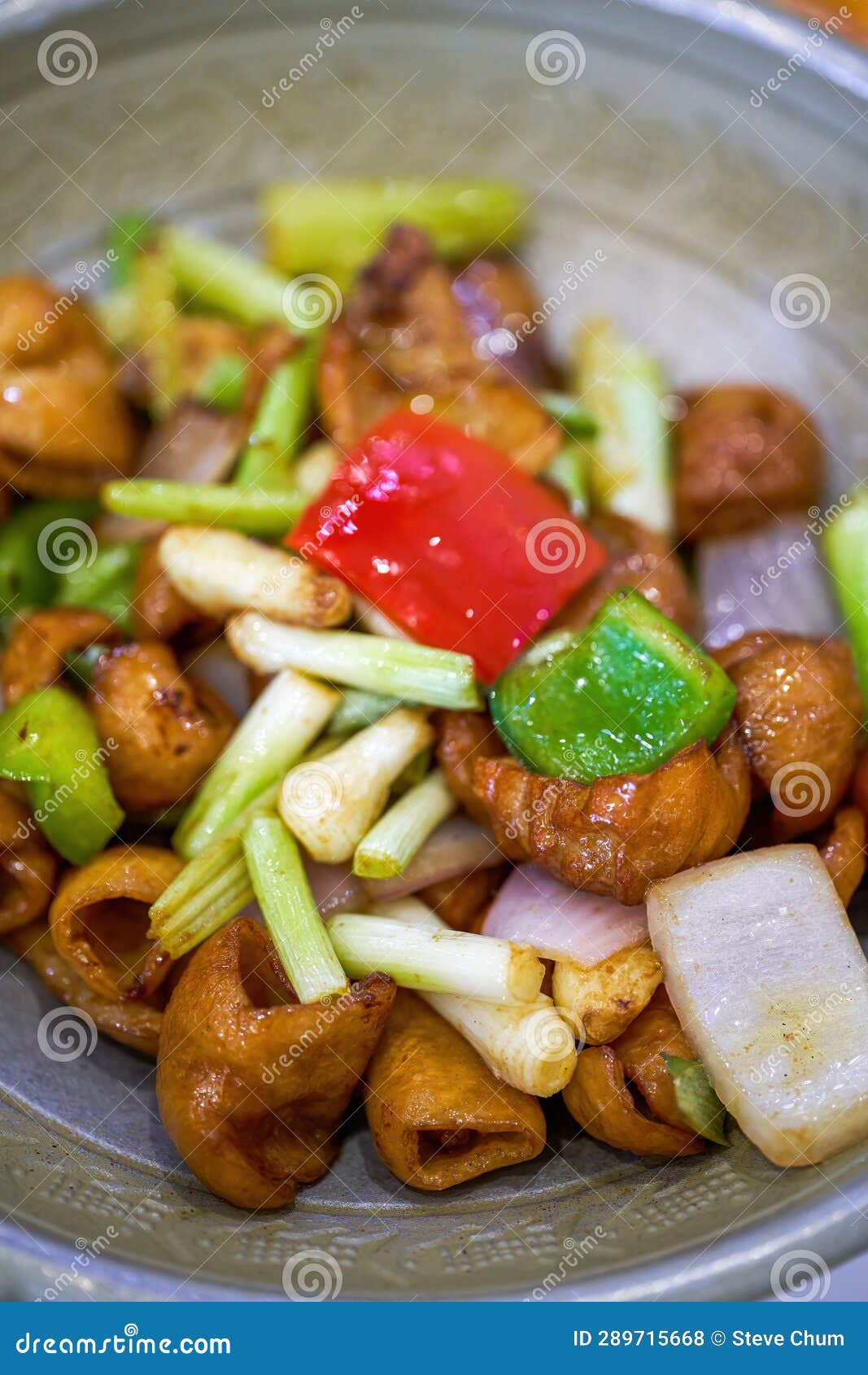 A Delicious Chinese Dish, Fried Pork Intestines Stock Photo - Image of ...