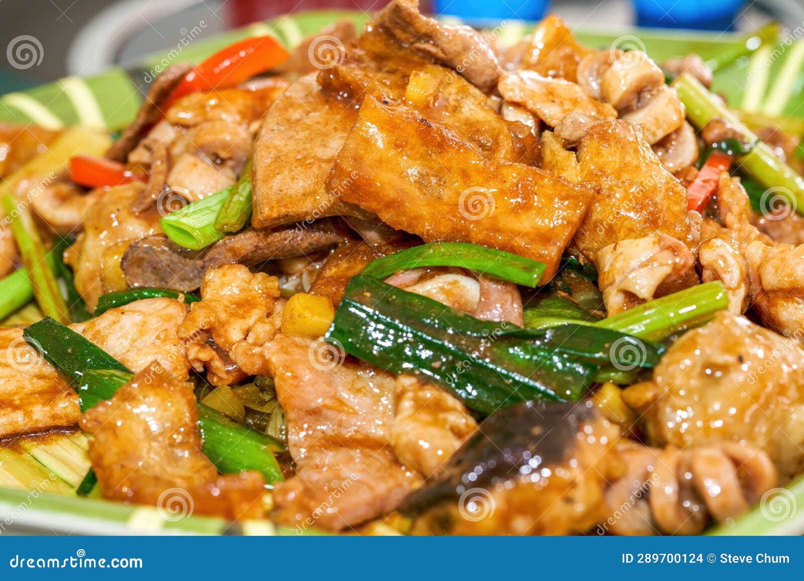 A Delicious Chinese Dish, Stir-fried Pork Offal and Pork Stock Photo ...