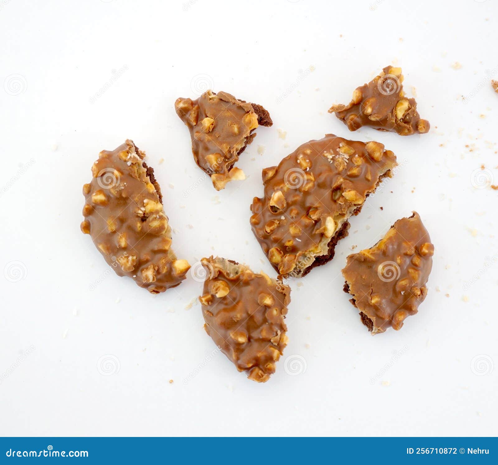 Delicious Choco Cookie with Nuts on White . Stock Photo - Image of ...