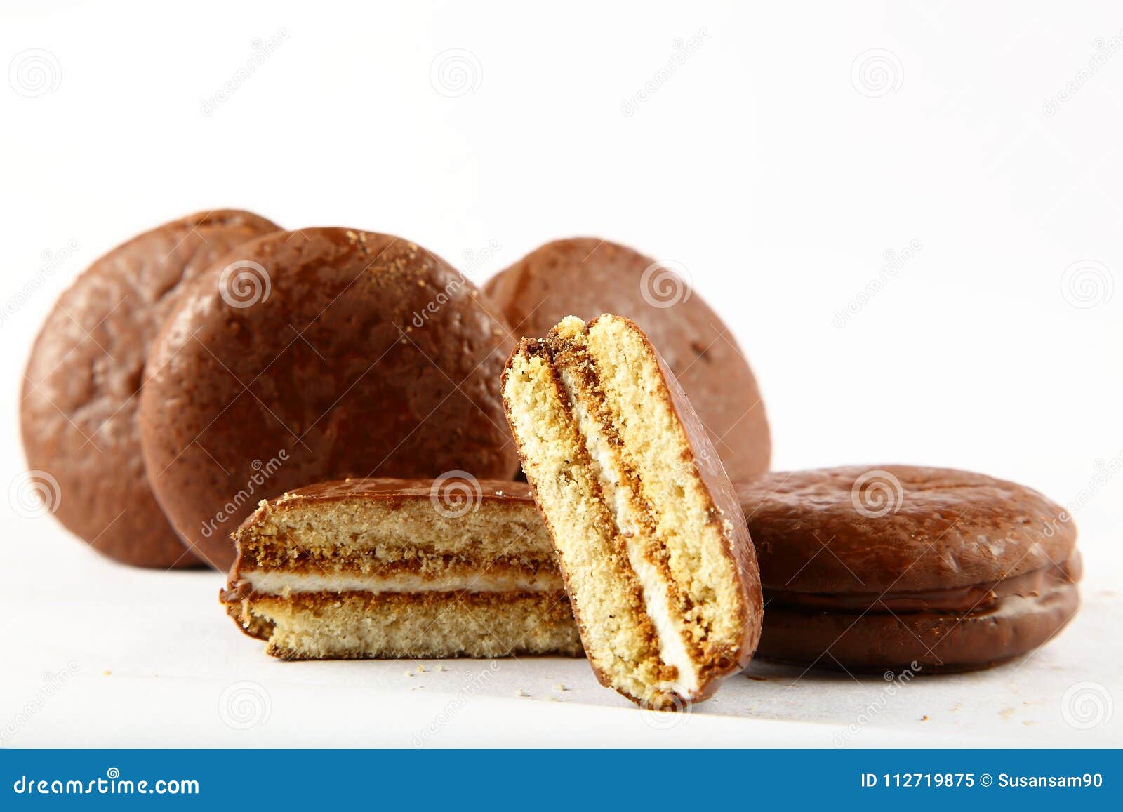 Delicious Choco Pie Slices. Stock Image - Image of brunch, biscuits ...