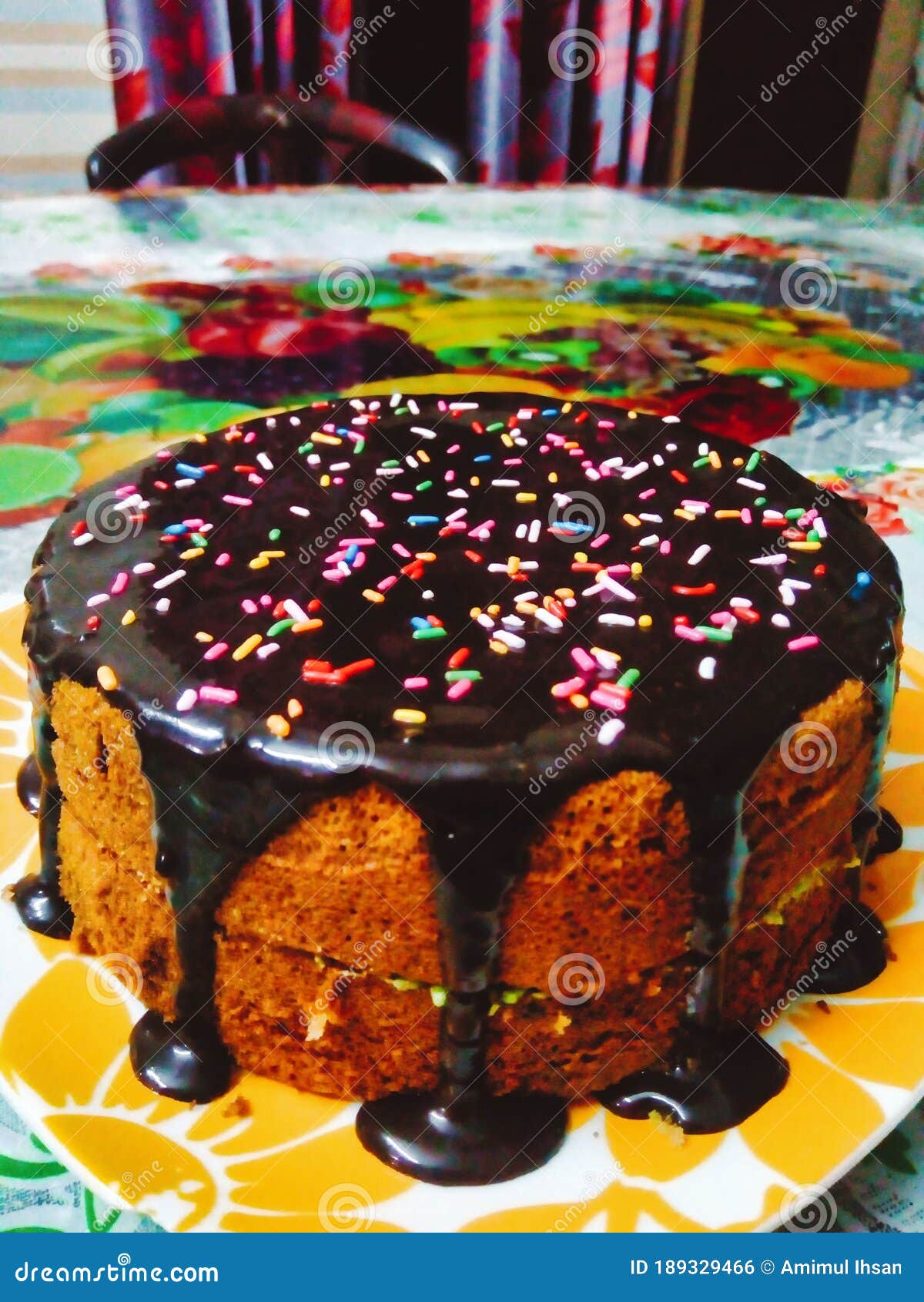 Delicious Chocolate Cake with Tiny Sweet Candy Ball Chocolate Rolling ...