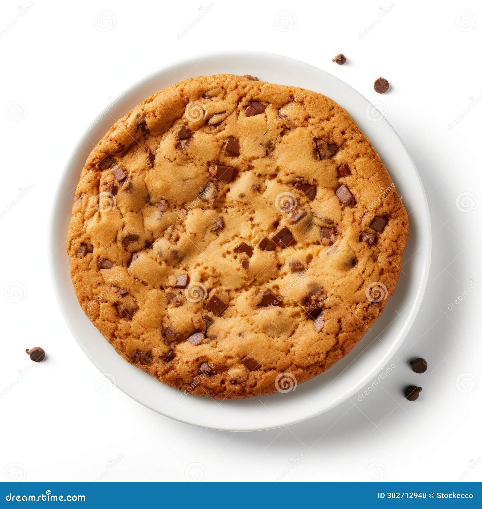 Delicious Chocolate Chip Cookie on Plate: a Candycore Visual Treat ...