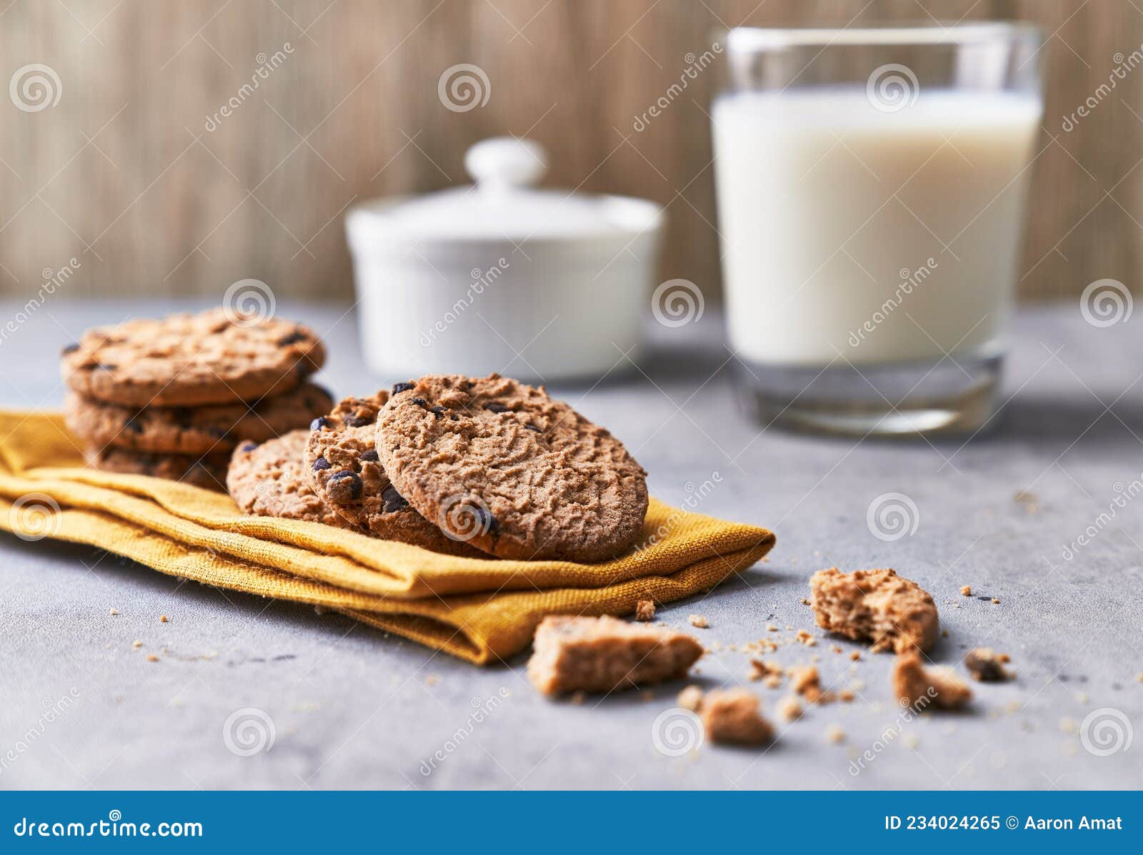 Delicious Chocolate Cookies on a Concrete Surface Stock Image - Image ...