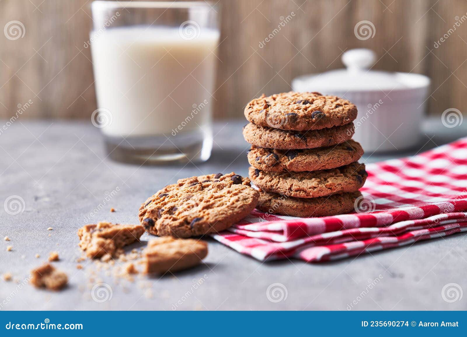 Delicious Chocolate Cookies on a Concrete Surface Stock Photo - Image ...