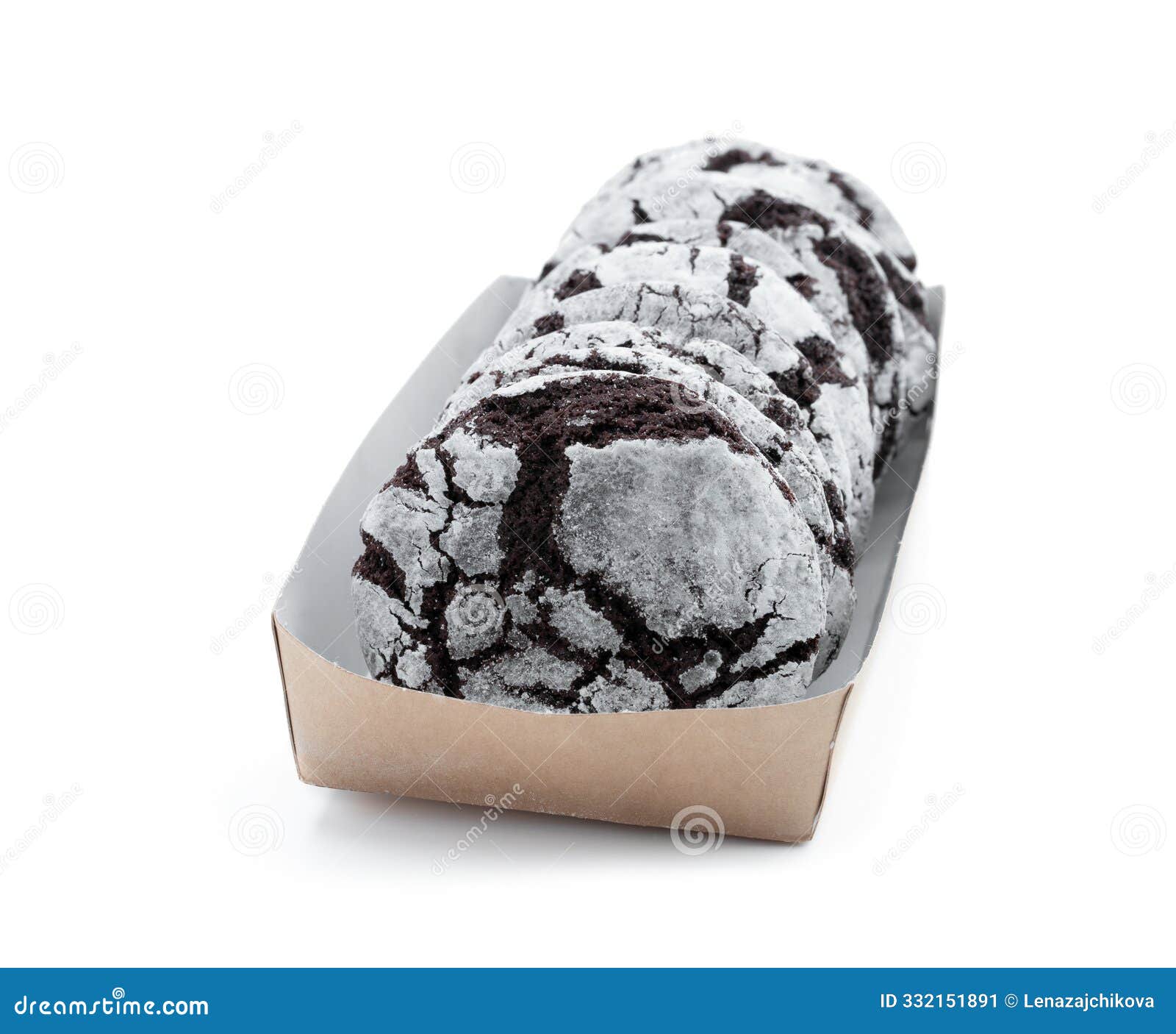 Delicious Chocolate Cookies in Paper Pack Isolated on White Stock Image ...