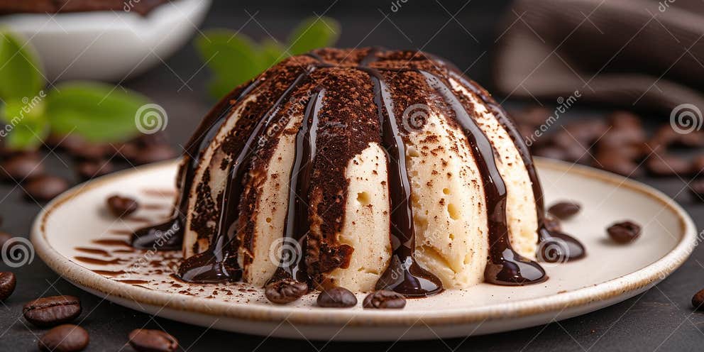 Delicious Chocolate Dessert with Drizzle Stock Illustration ...
