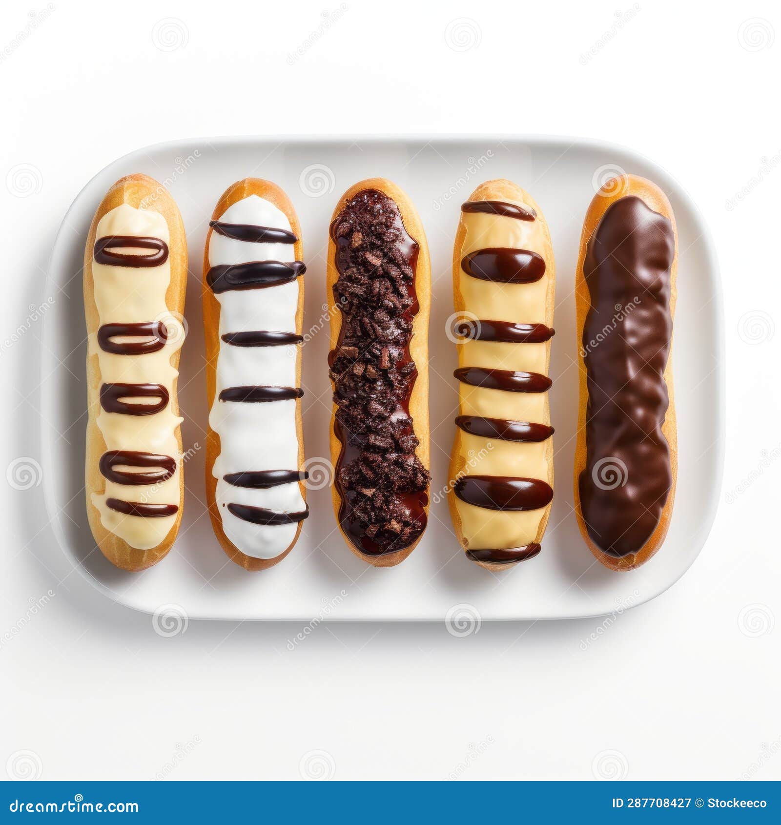Delicious Chocolate Donuts with Distorted and Elongated Forms Stock ...
