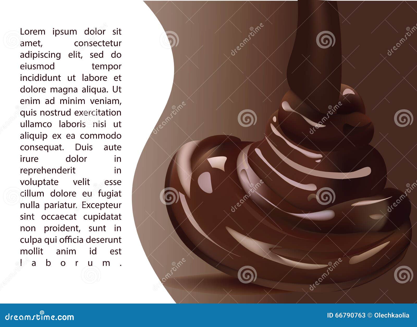 Delicious Chocolate Melted Template. Realistic Vector Illustration ...