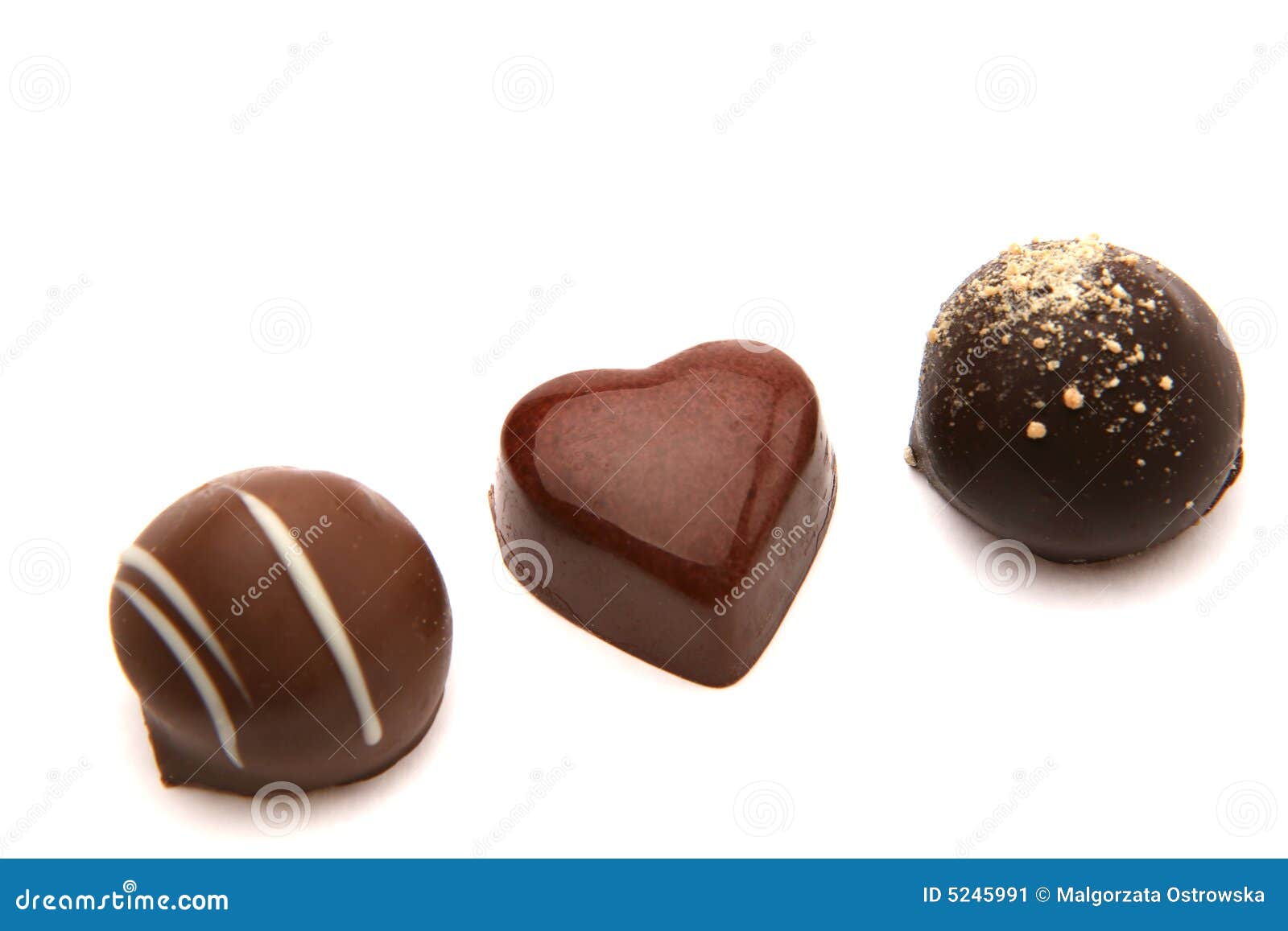 Delicious Chocolate Pralines Stock Image - Image of heart, bite: 5245991