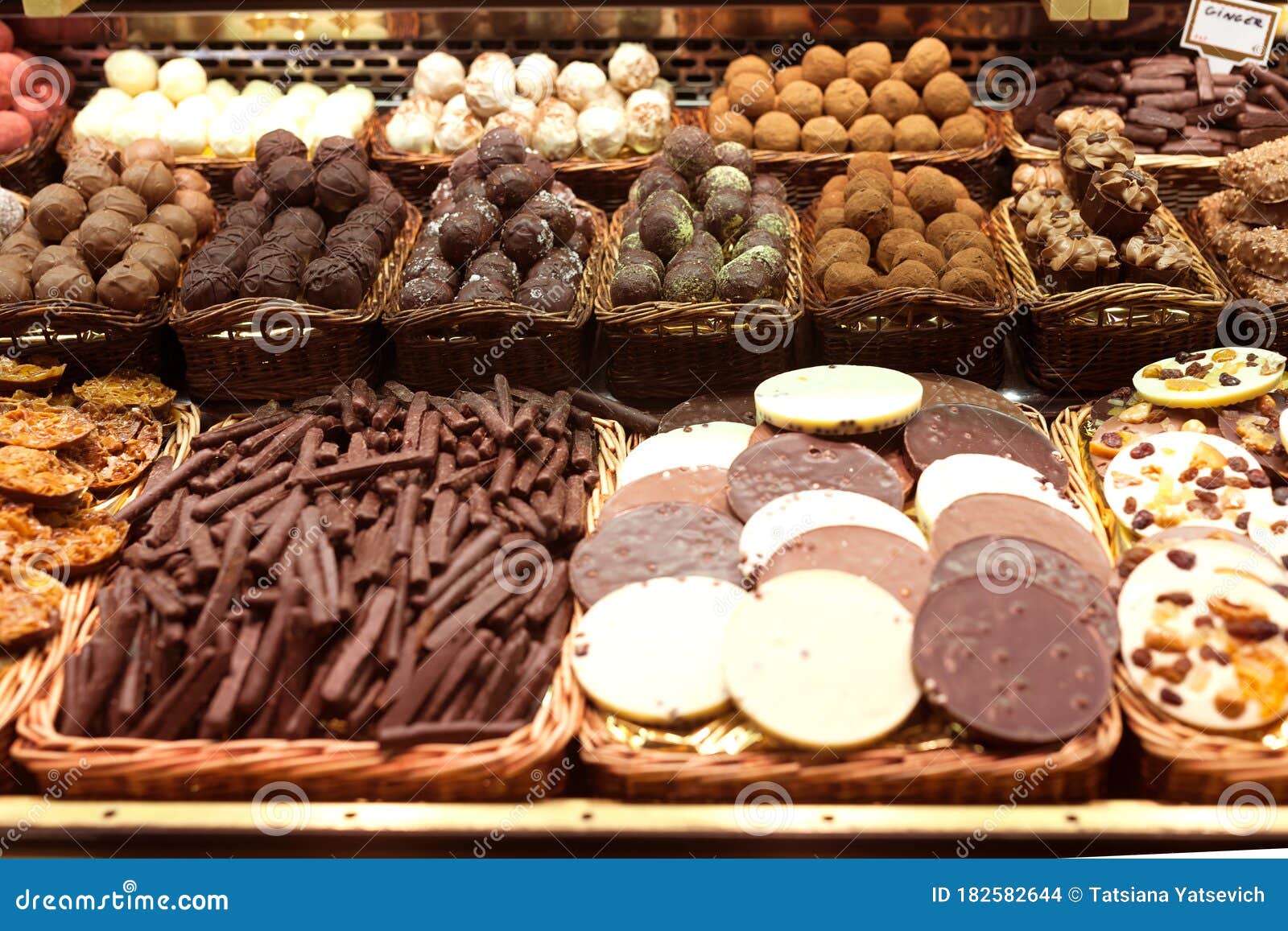 Delicious Chocolate Sweets on Counter Stock Photo - Image of assorted ...