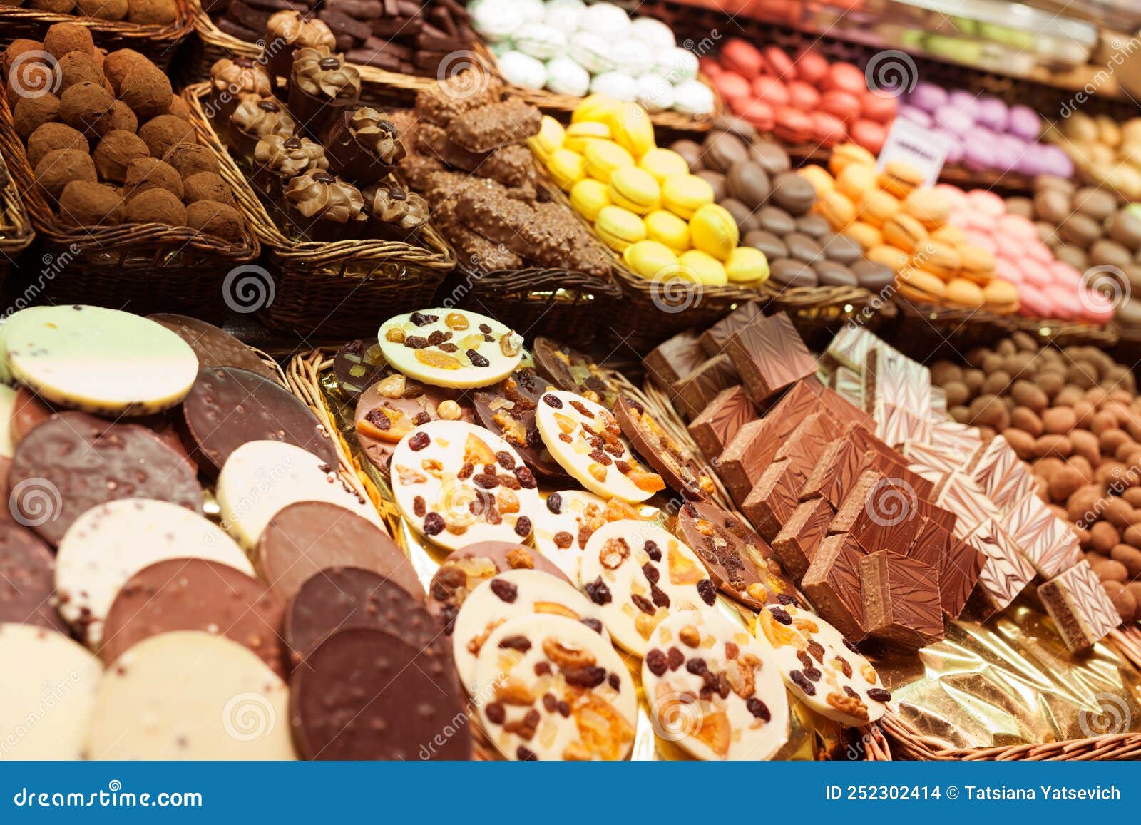 Delicious Chocolate Sweets on Counter Stock Photo - Image of chocolate ...