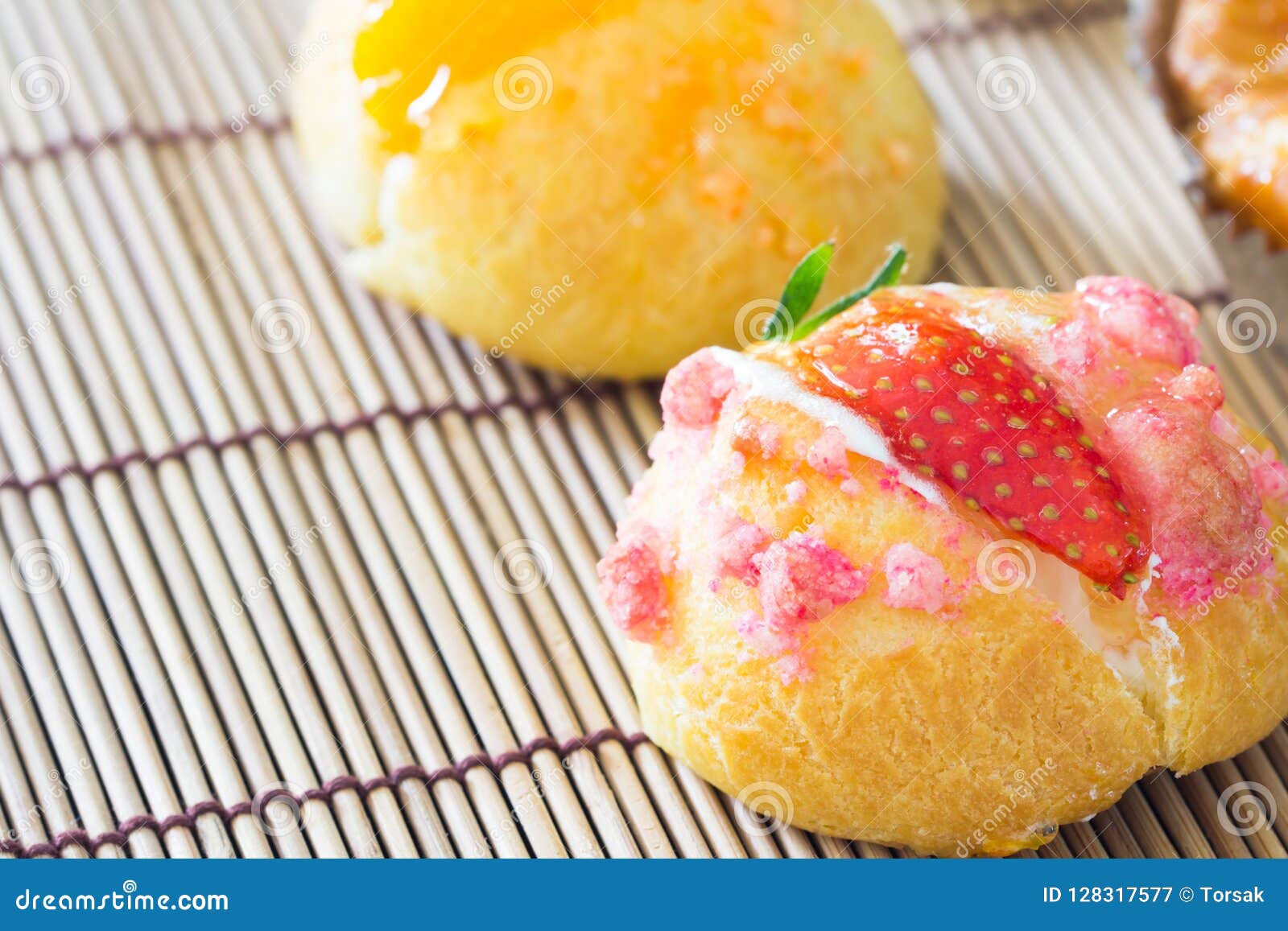 Delicious Choux Cream on Plate Stock Image - Image of background, tasty ...