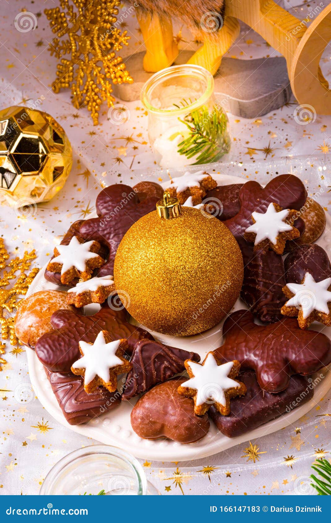 A Delicious Christmas Gingerbread Dishes Stock Image - Image of festive ...