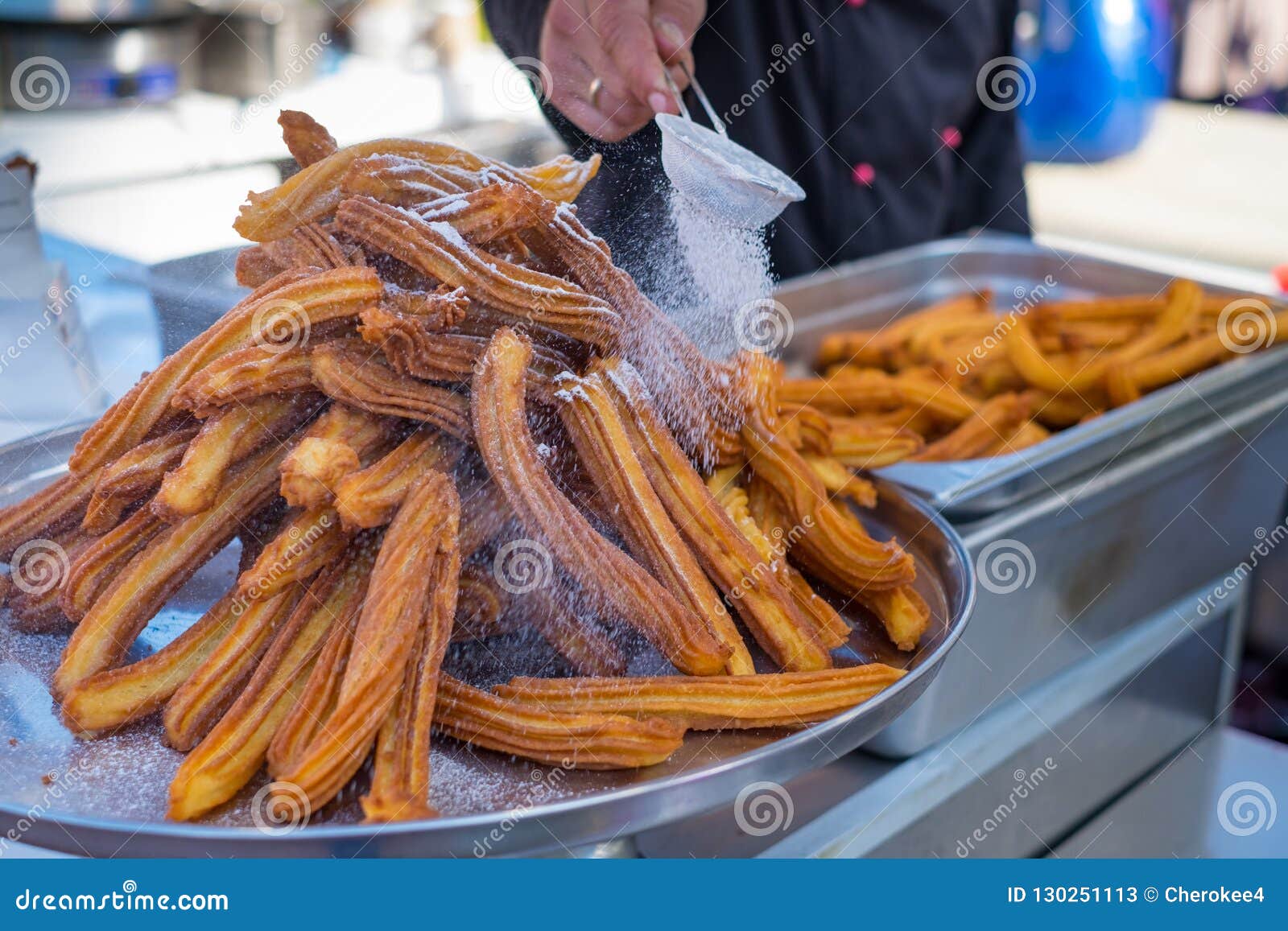 Delicious Churros Sticks Deep Fried and Dusted with Powdered Sugar ...