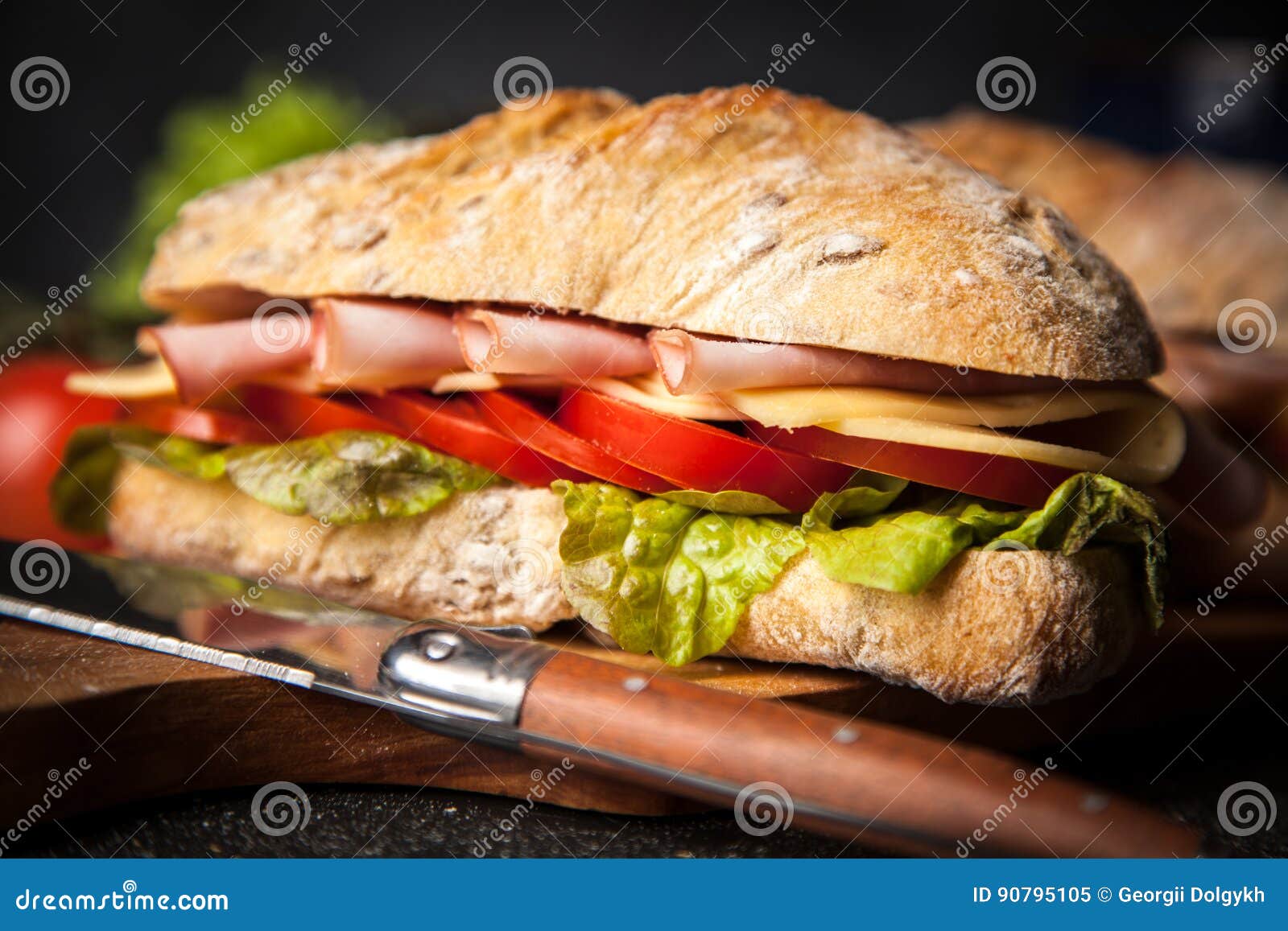 Delicious Ciabatta Sandwich Stock Image - Image of baguette, dinner ...