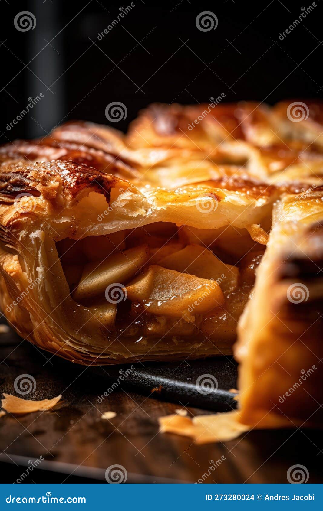 Delicious Close Up Shot of a Traditional Apple Pie Inside Stock ...