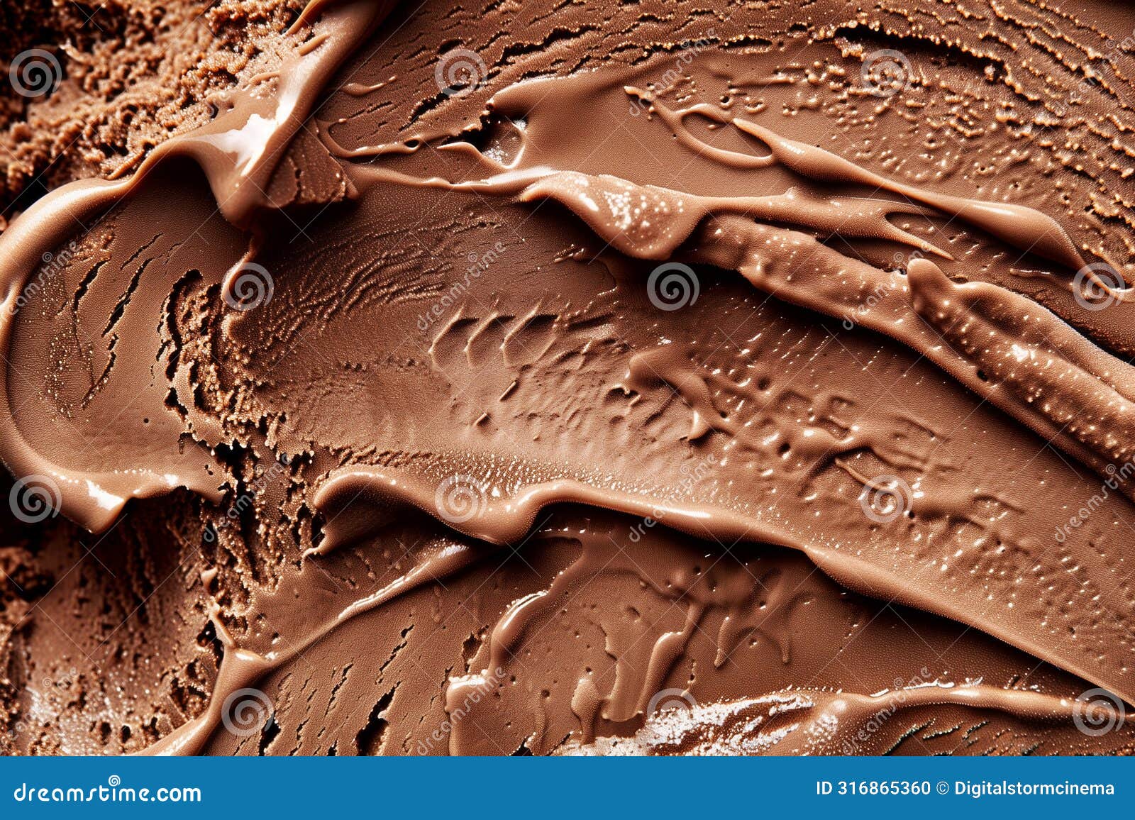 Delicious Close Up Texture of Chocolate Scooped Ice Cream Stock ...