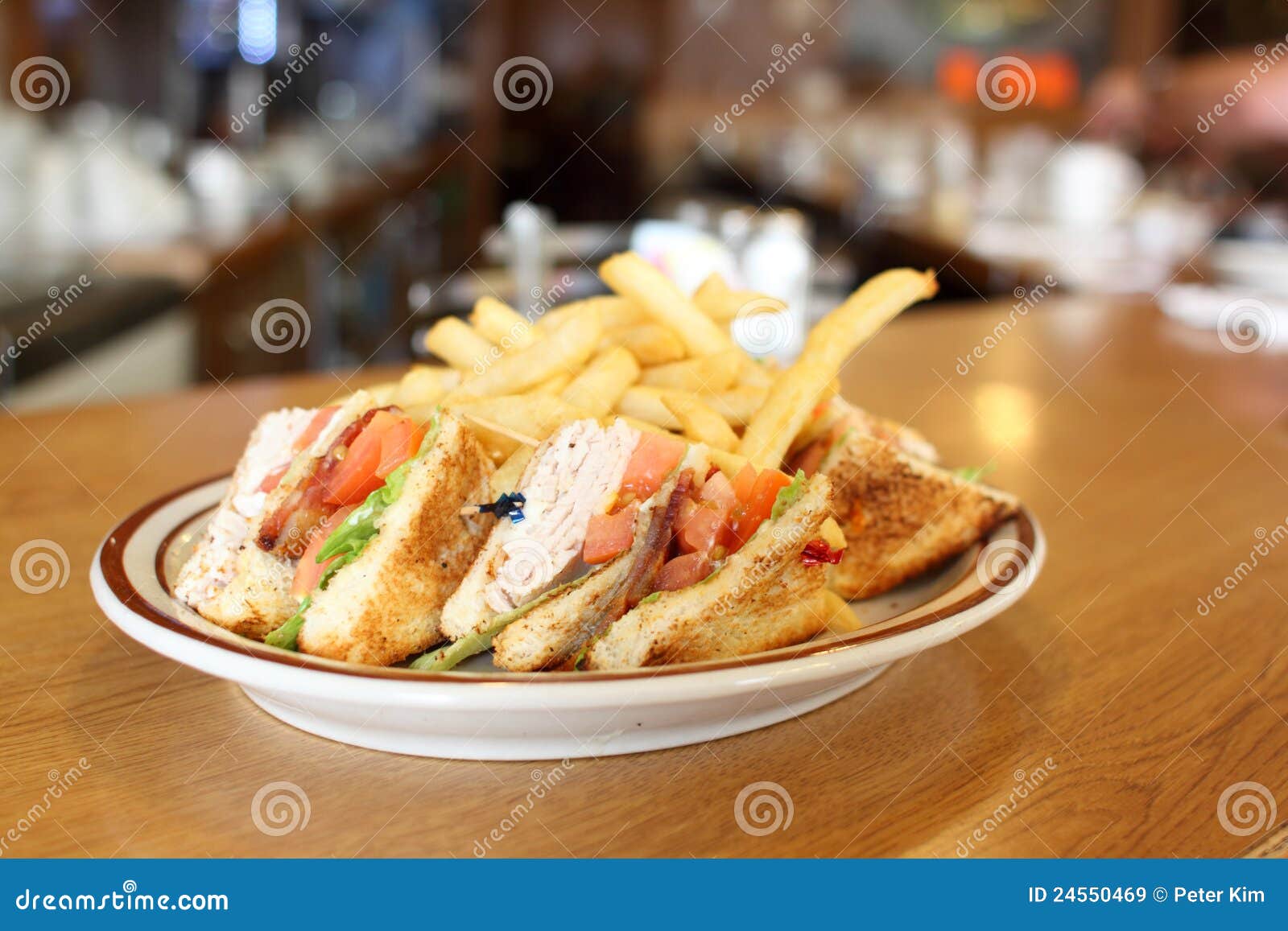 Delicious club sandwich stock image. Image of restaurant - 24550469