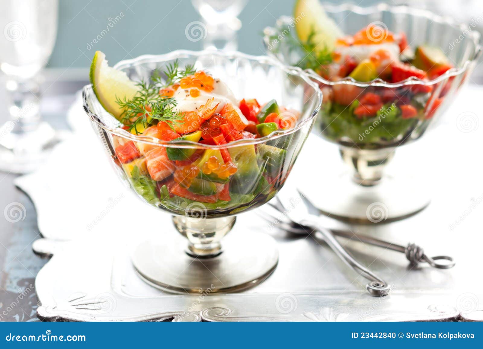 Delicious cocktail salad stock photo. Image of mayonnaise - 23442840